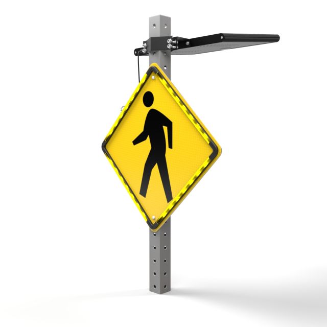 Helios Series 30" Solar Powered MUTCD R1-1 Crosswalk Sign