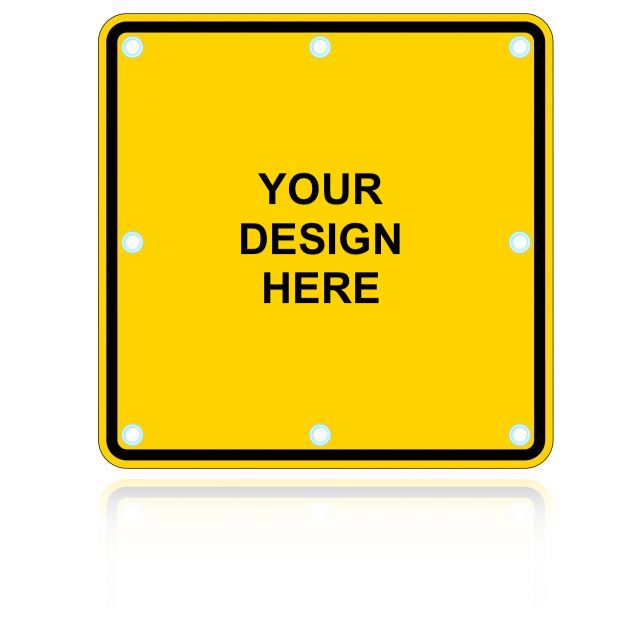 Custom Square Solar Flashing LED Traffic Sign MUTCD