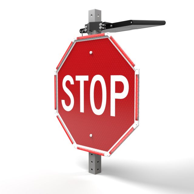 Refurbished Solar Flashing LED Stop Sign R1-1 Helios Series