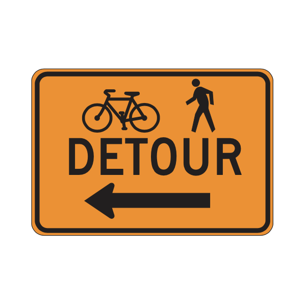 MUTCD M4-9a Detour (Pedestrian & Bicycle) Traffic Sign