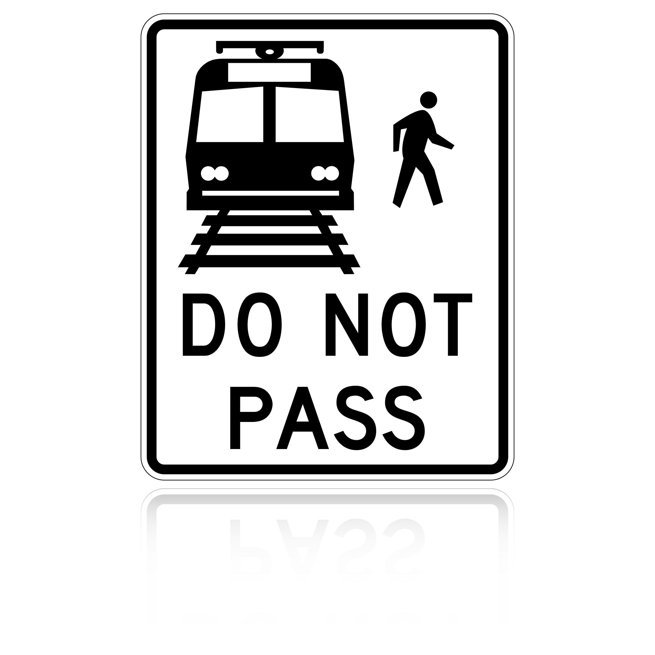 MUTCD R15-5 Light Rail Do Not Pass Traffic Sign