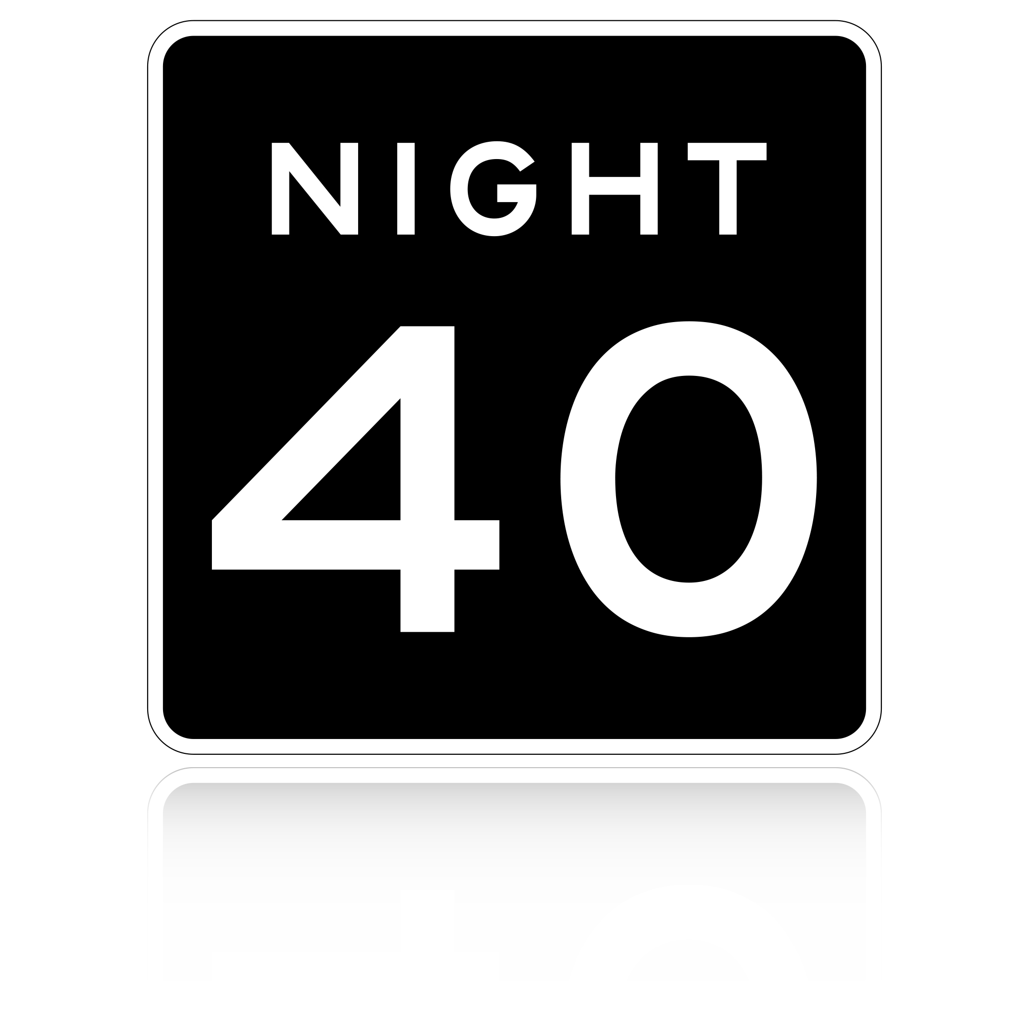Night Speed Limit Plaque MUTCD R2-3P - Reflective Traffic Sign