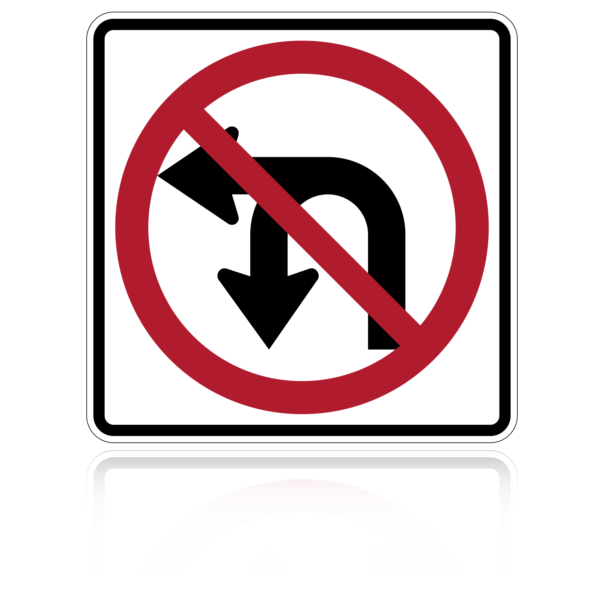 No Left Turn or U Turn Sign - MUTCD R3-18 Road Sign