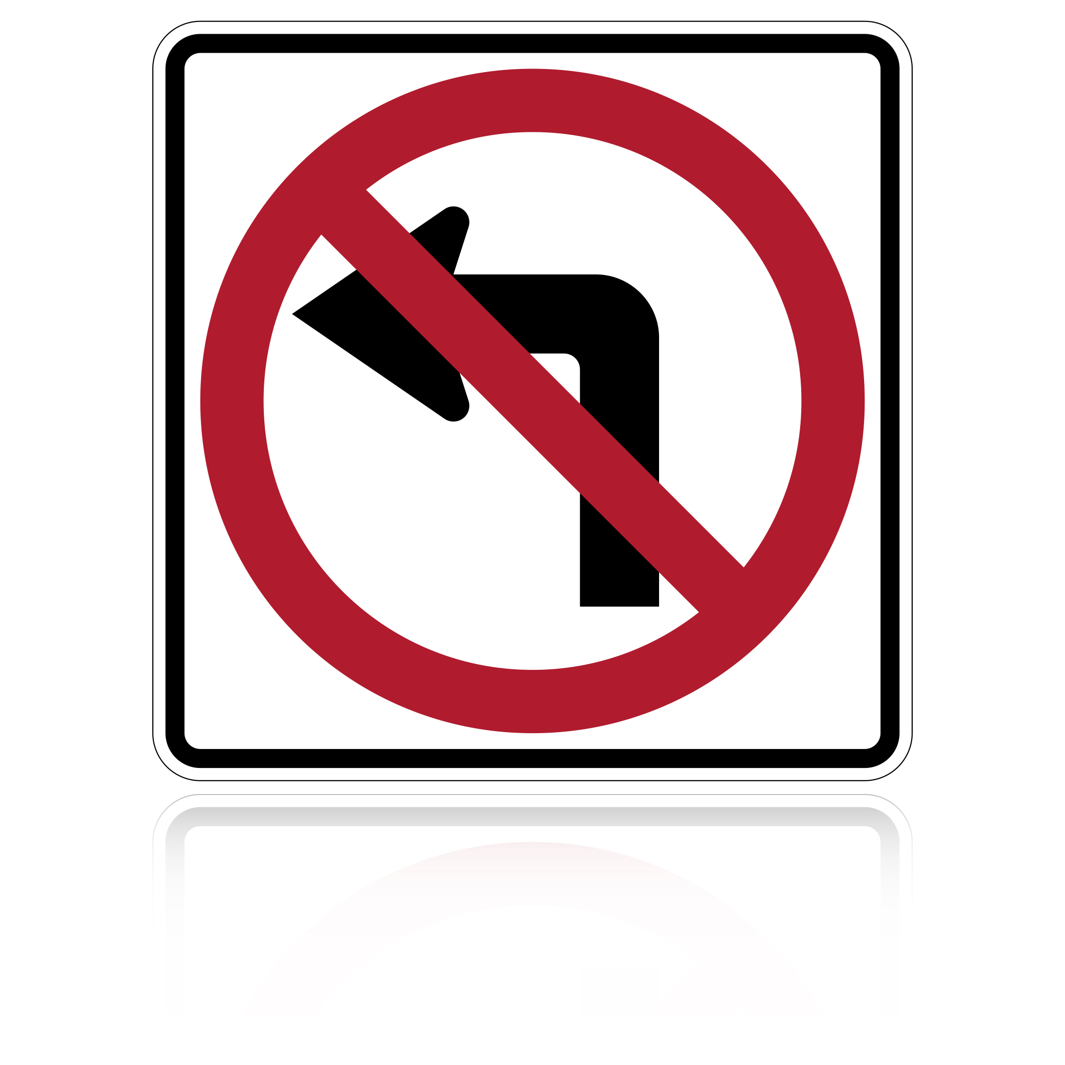 No Left Turn Sign MUTCD R3-2