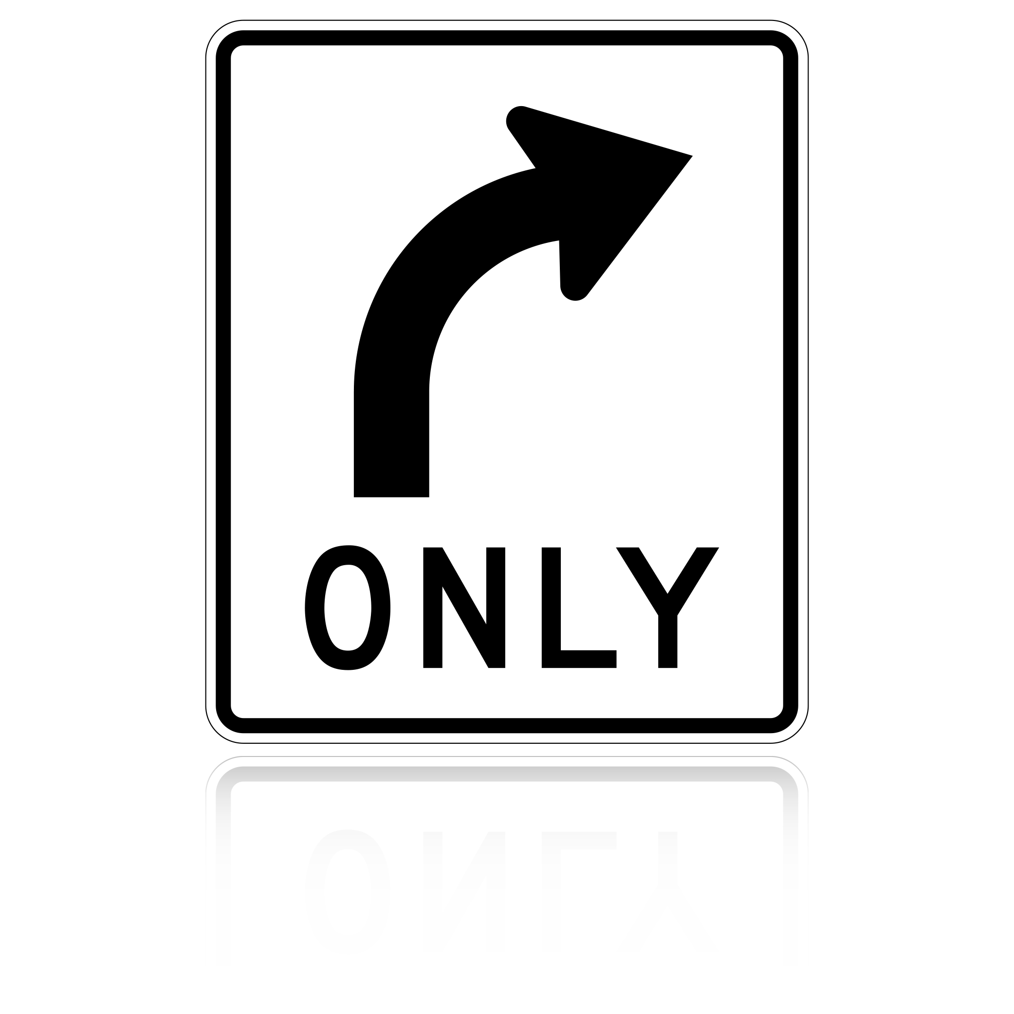 MUTCD R3-5R Right Turn Only Traffic Control Sign
