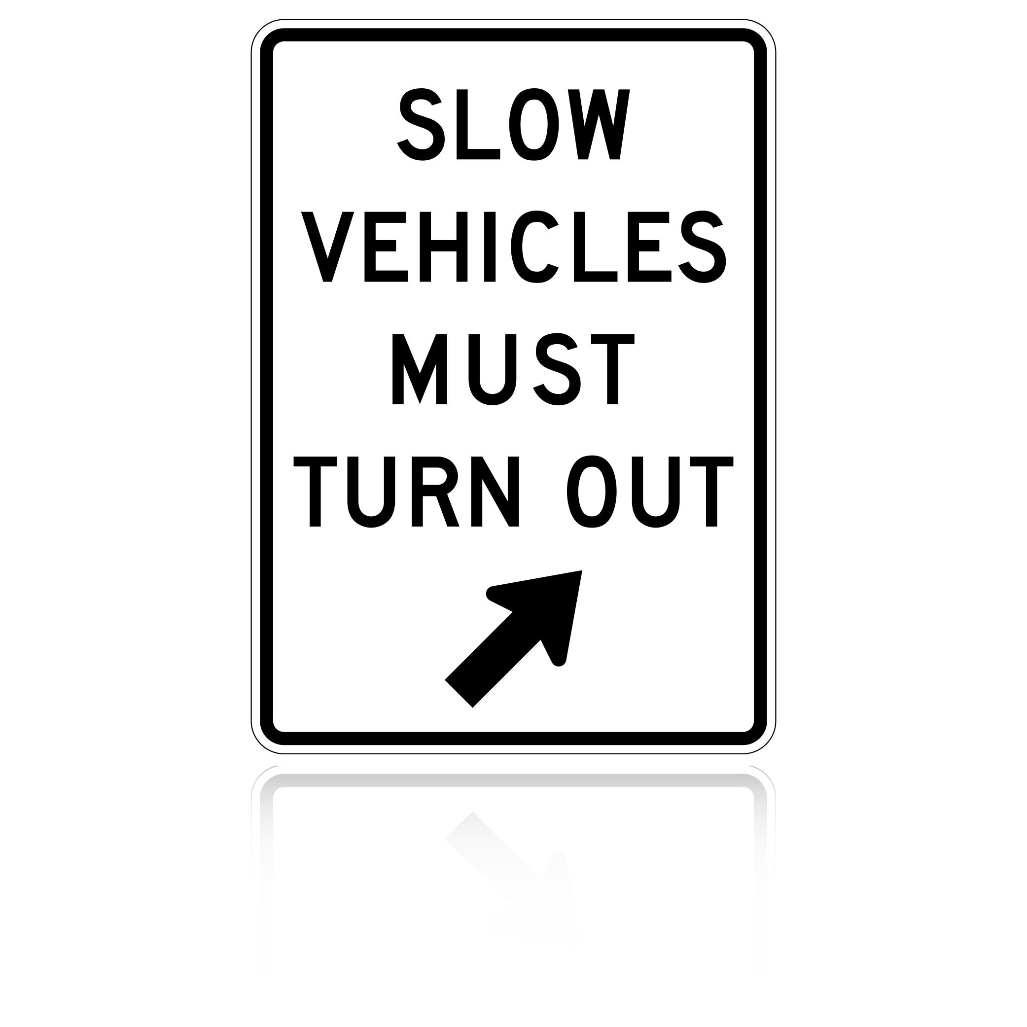 MUTCD R4-14 Slow Vehicles Must Turn Out Traffic Sign