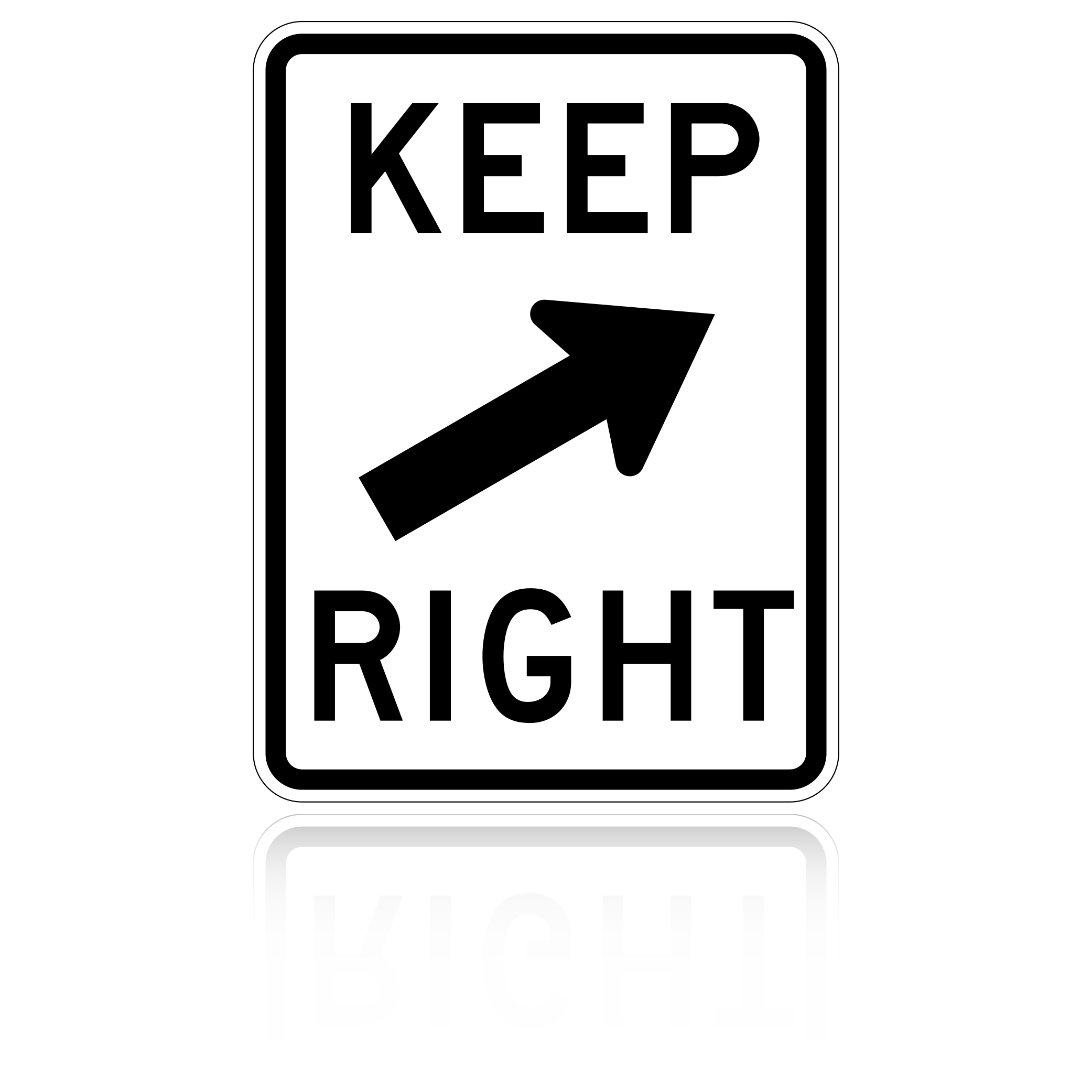 Keep Right Diagonal Arrow MUTCD R4-7b Traffic Safety Sign