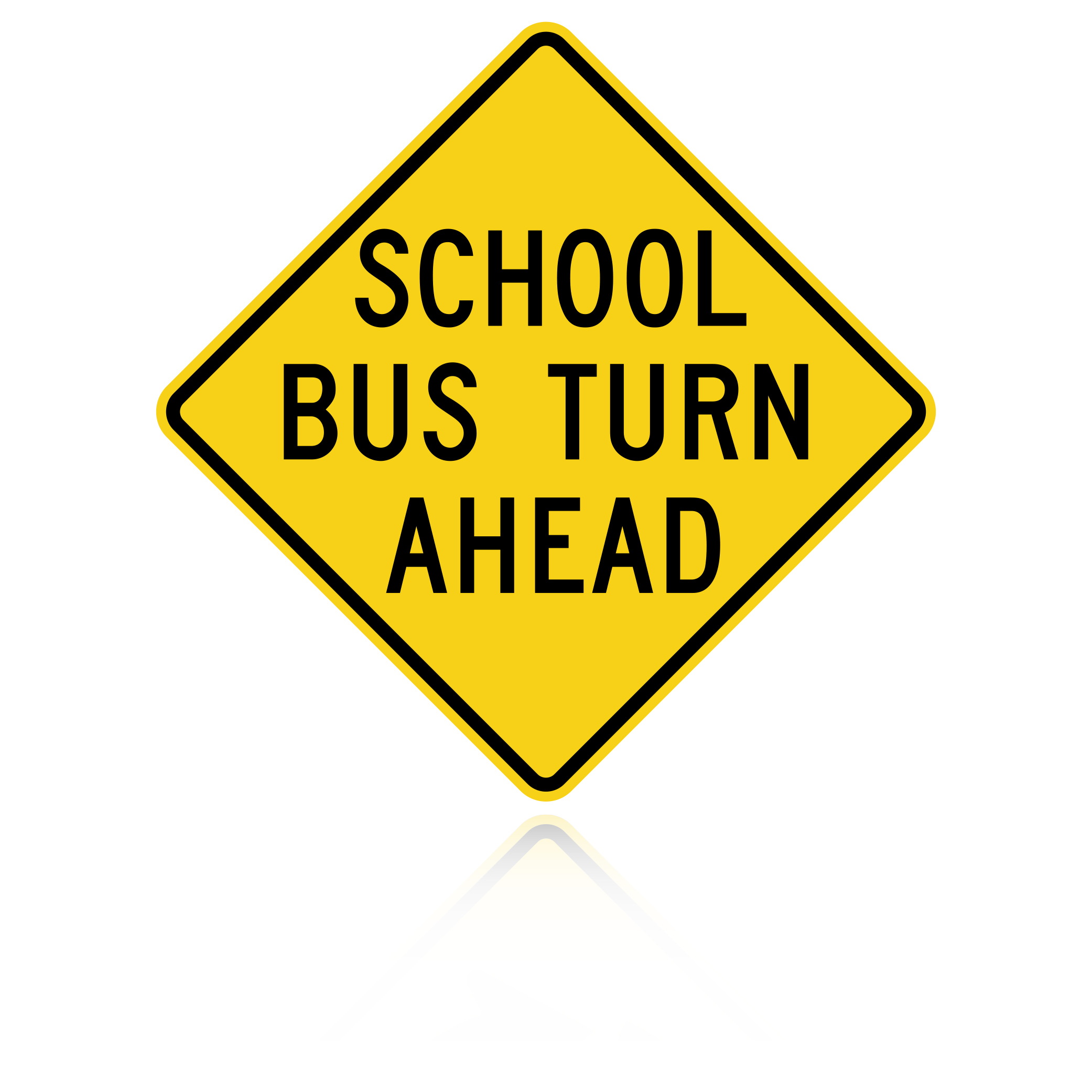 MUTCD S3-2 School Bus Turn Ahead Traffic Safety Sign