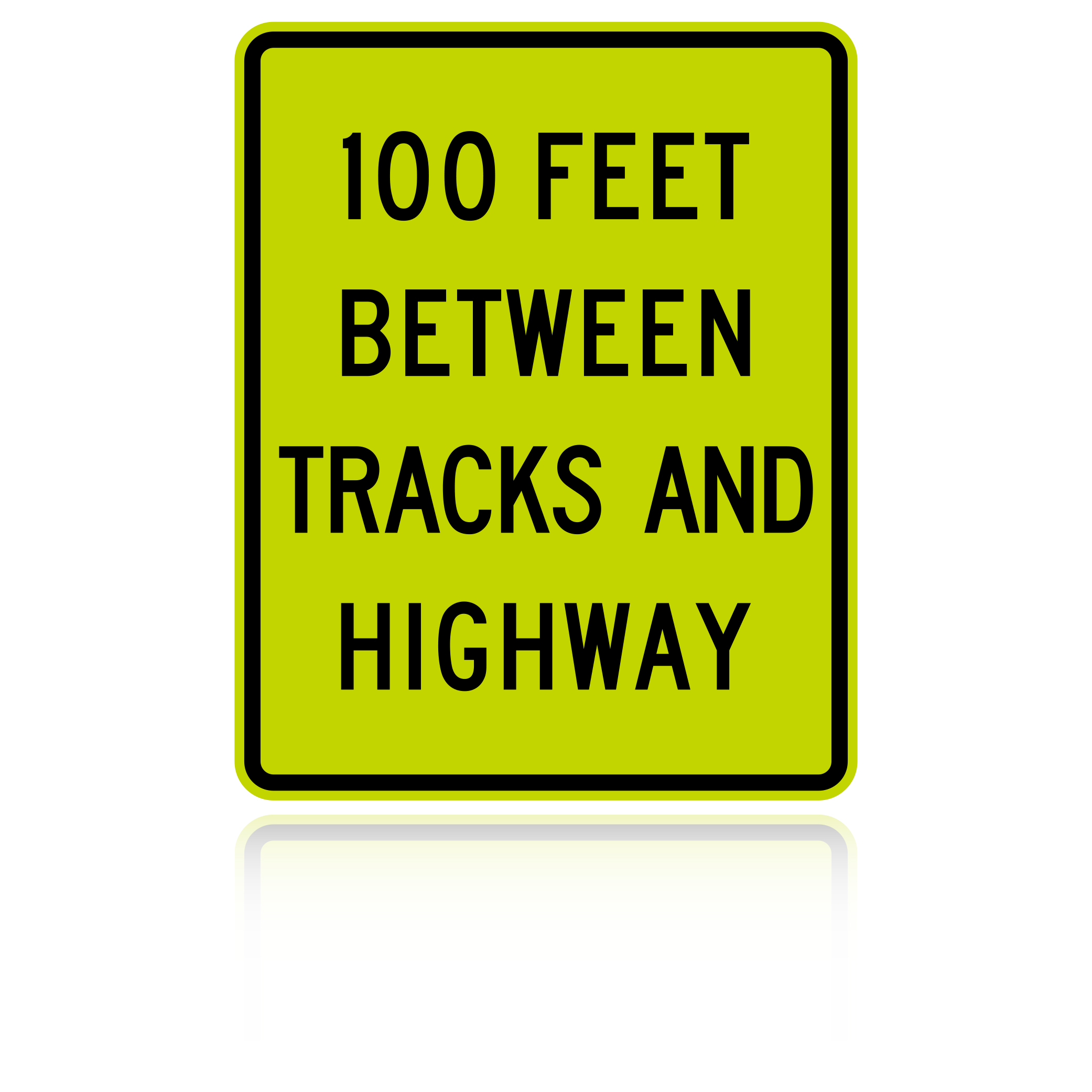 MUTCD W10-11A Railroad Crossing Sign - 100 Feet Between Tracks