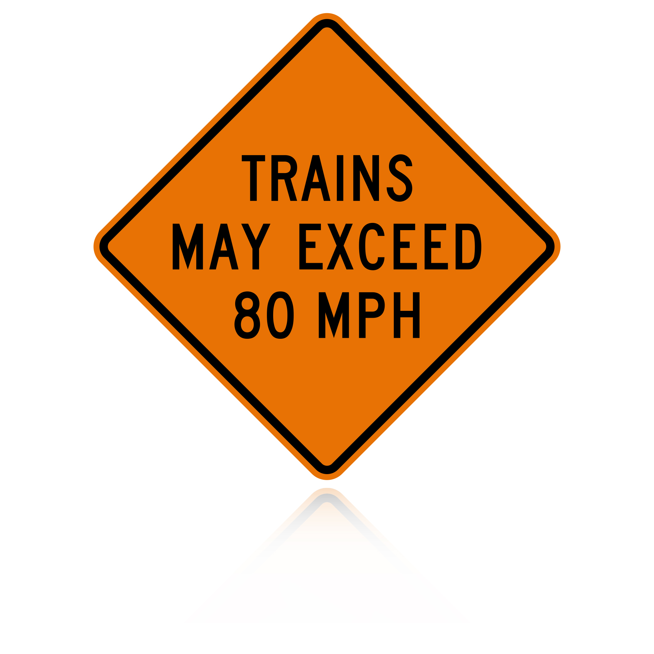 Trains May Exceed 80 MPH Sign - MUTCD W10-8