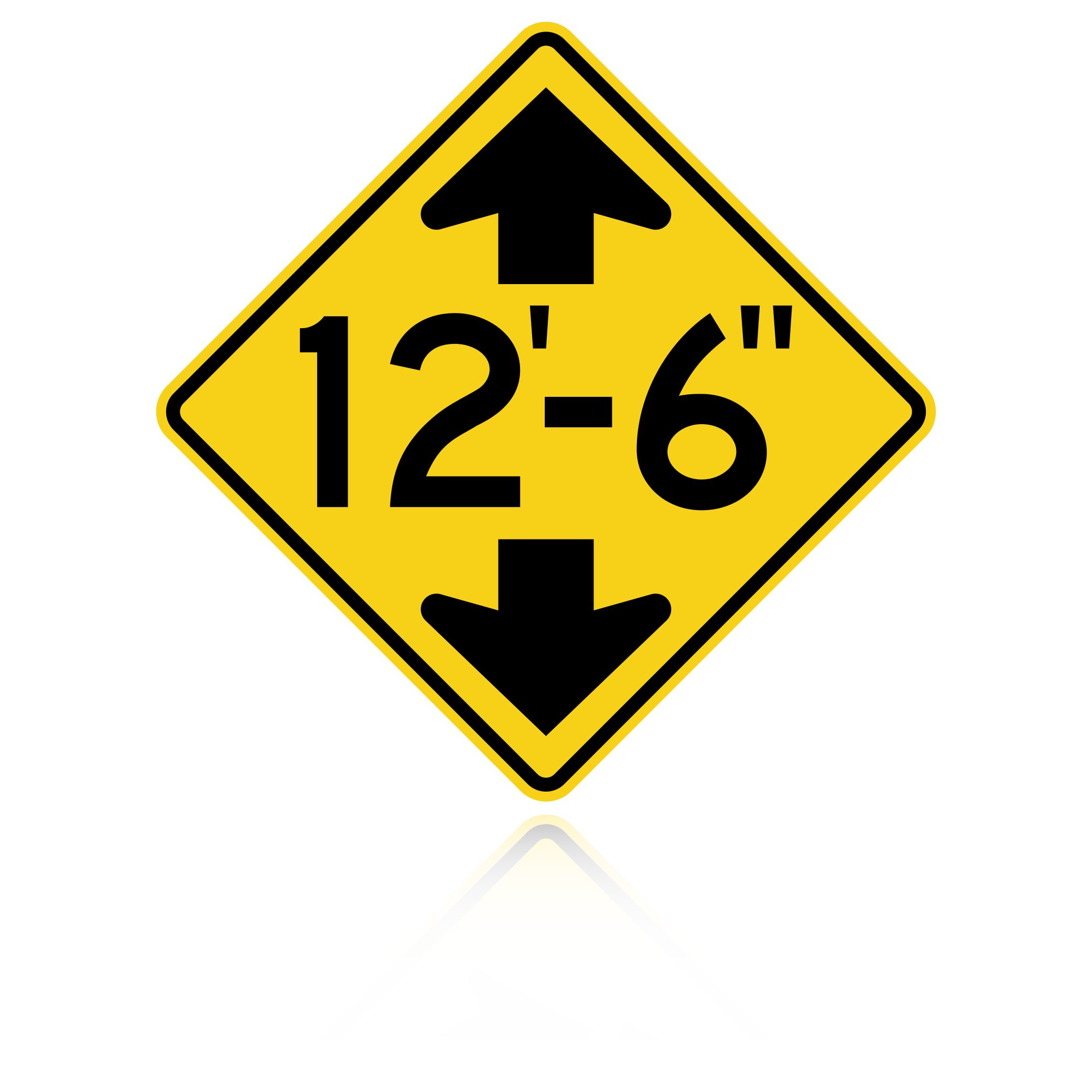 Low Clearance MUTCD W12-2 Sign