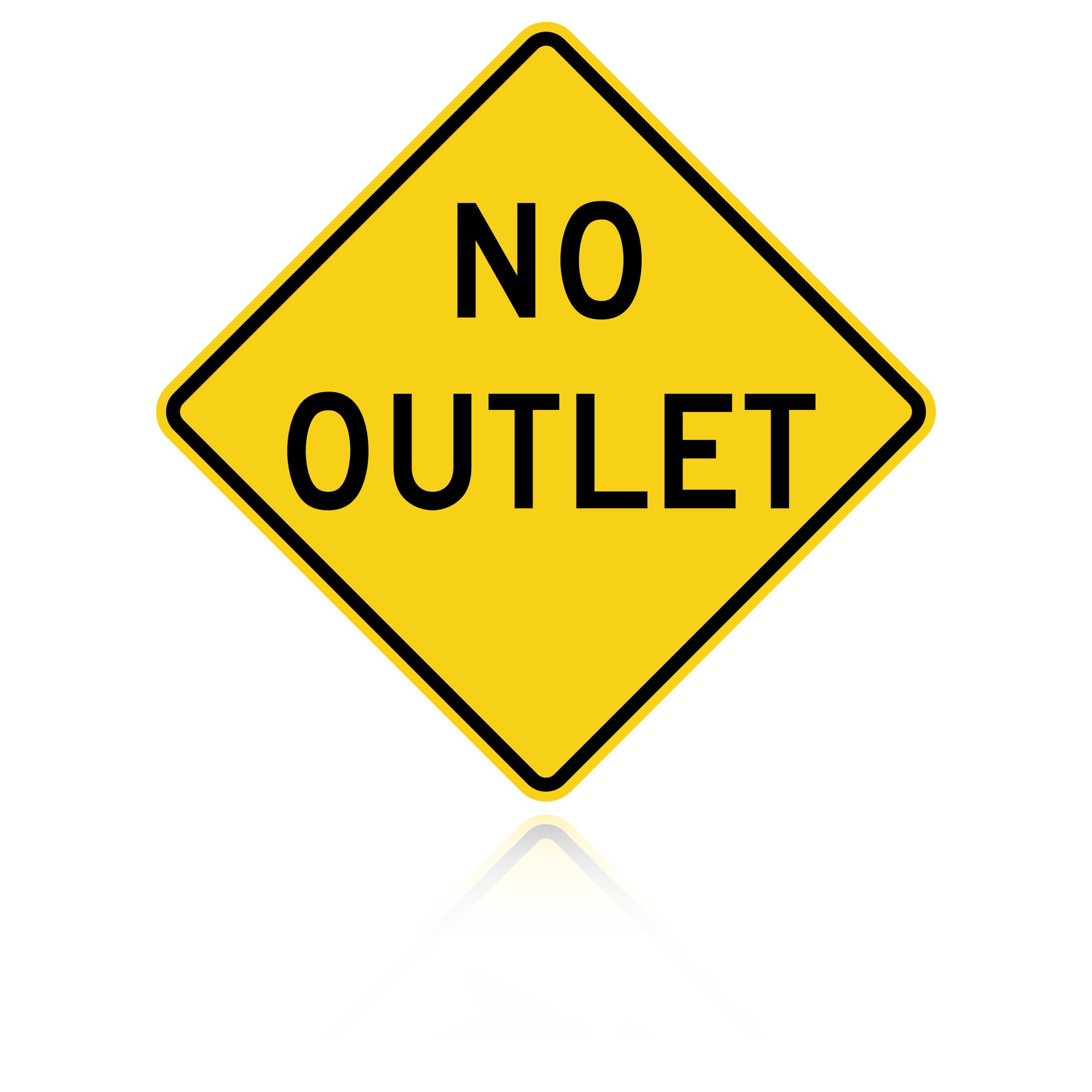 MUTCD W14-2 No Outlet Traffic Sign - 30" Diamond Grade