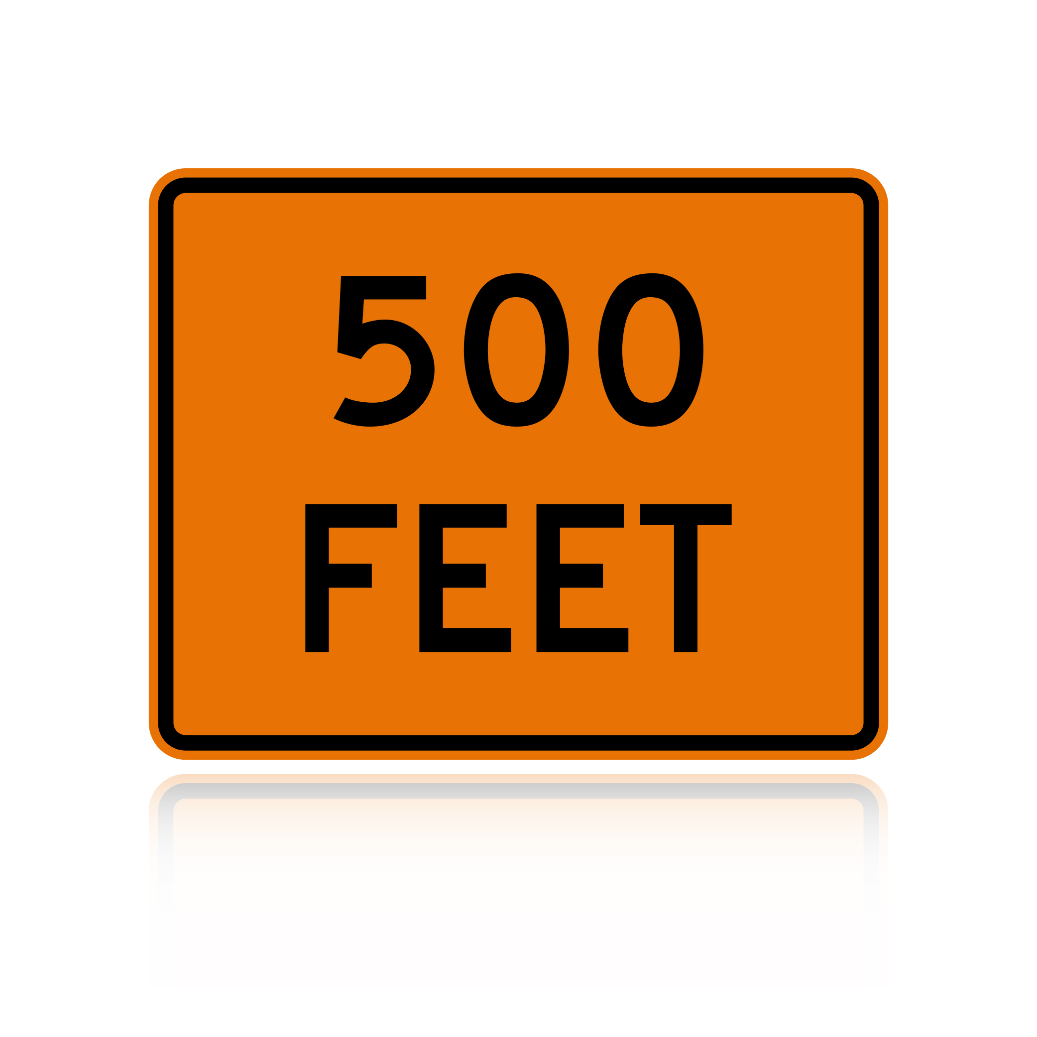 MUTCD W16-2P '500 Feet' Traffic Signs - Work Zone Signs