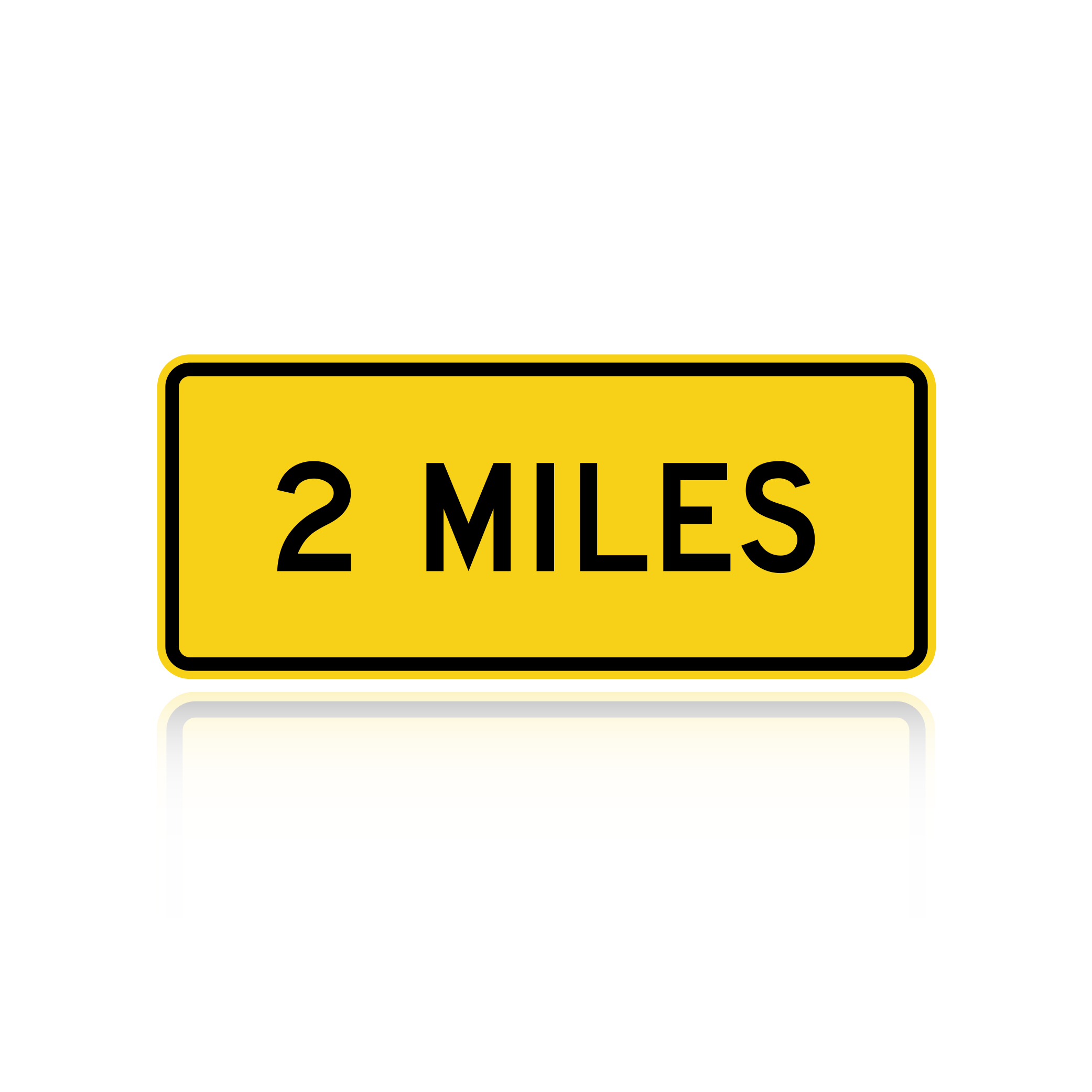 MUTCD W16-3AP Distance Miles Plaque Sign