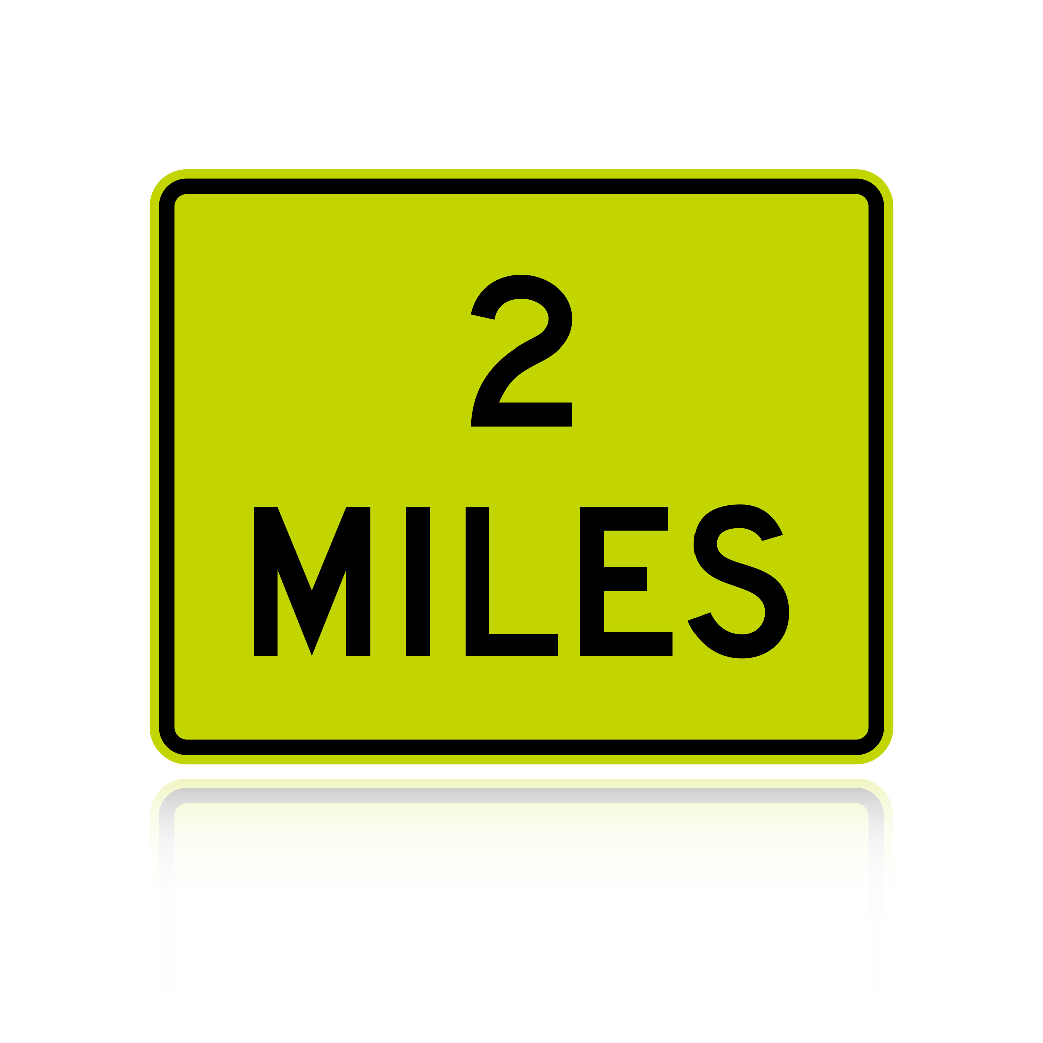 MUTCD W16-3P Distance Miles Traffic Sign