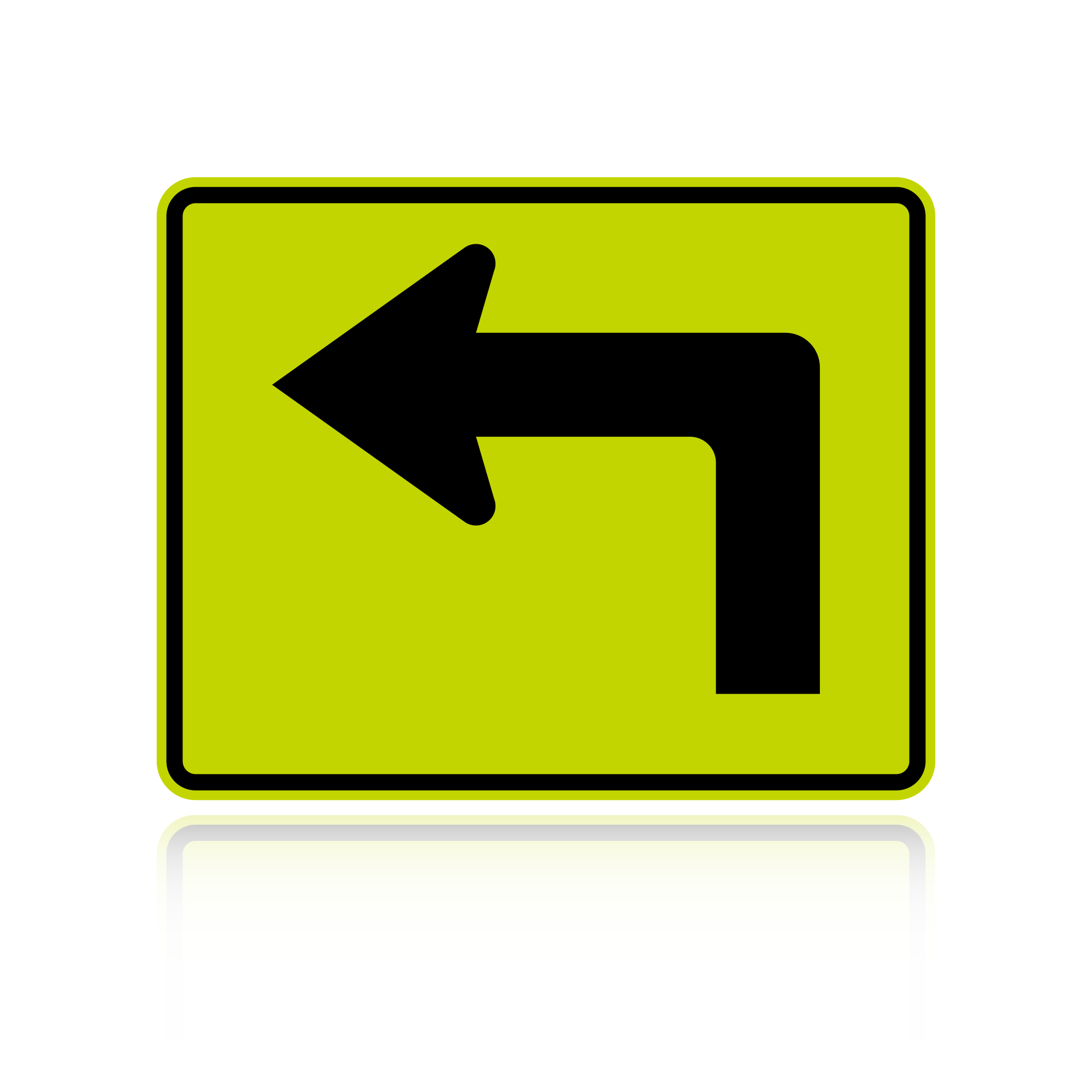 MUTCD W16-6PL Supplemental Advance Left Arrow Traffic Sign