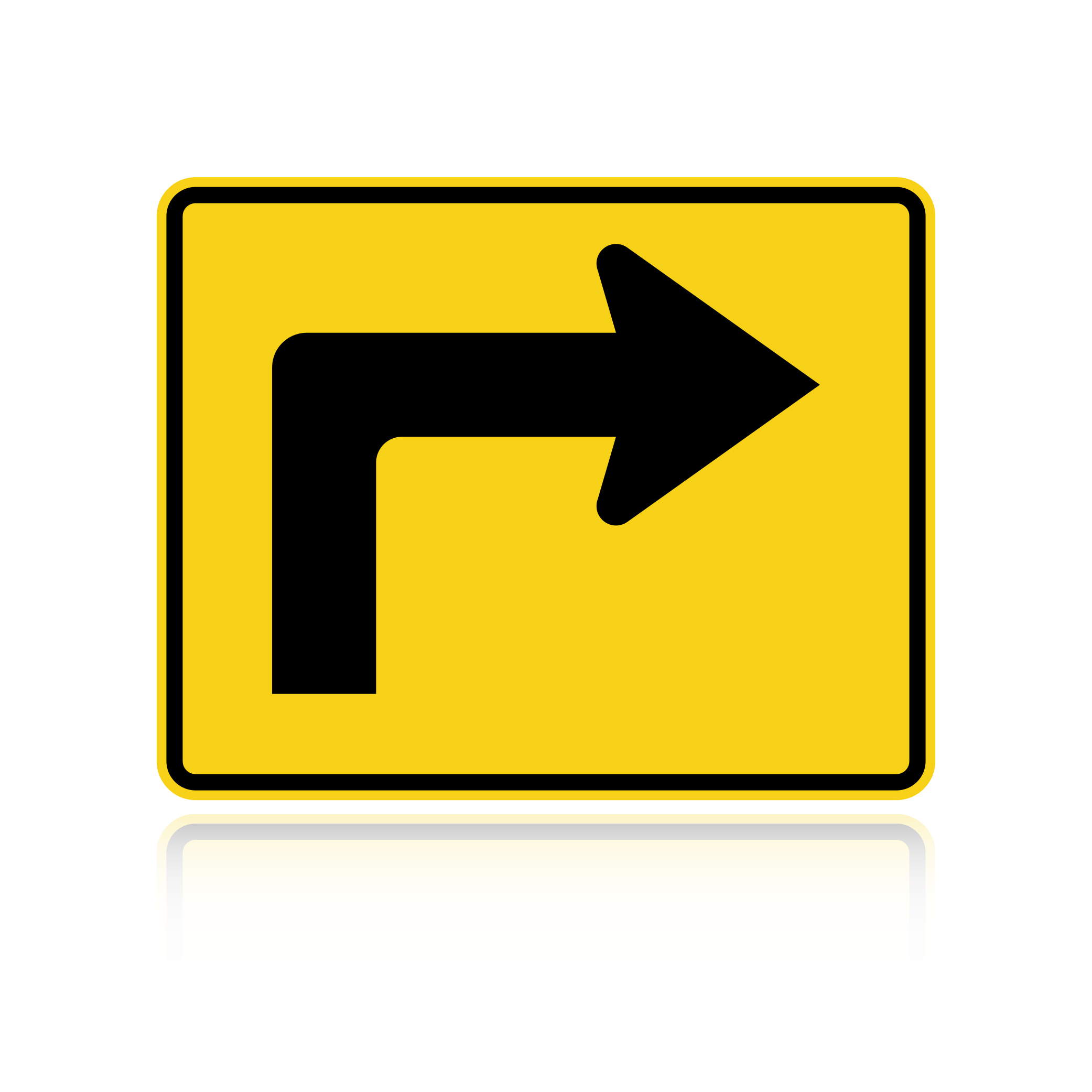 MUTCD Road Sign W16-6PR Supplemental Advance Right Arrow