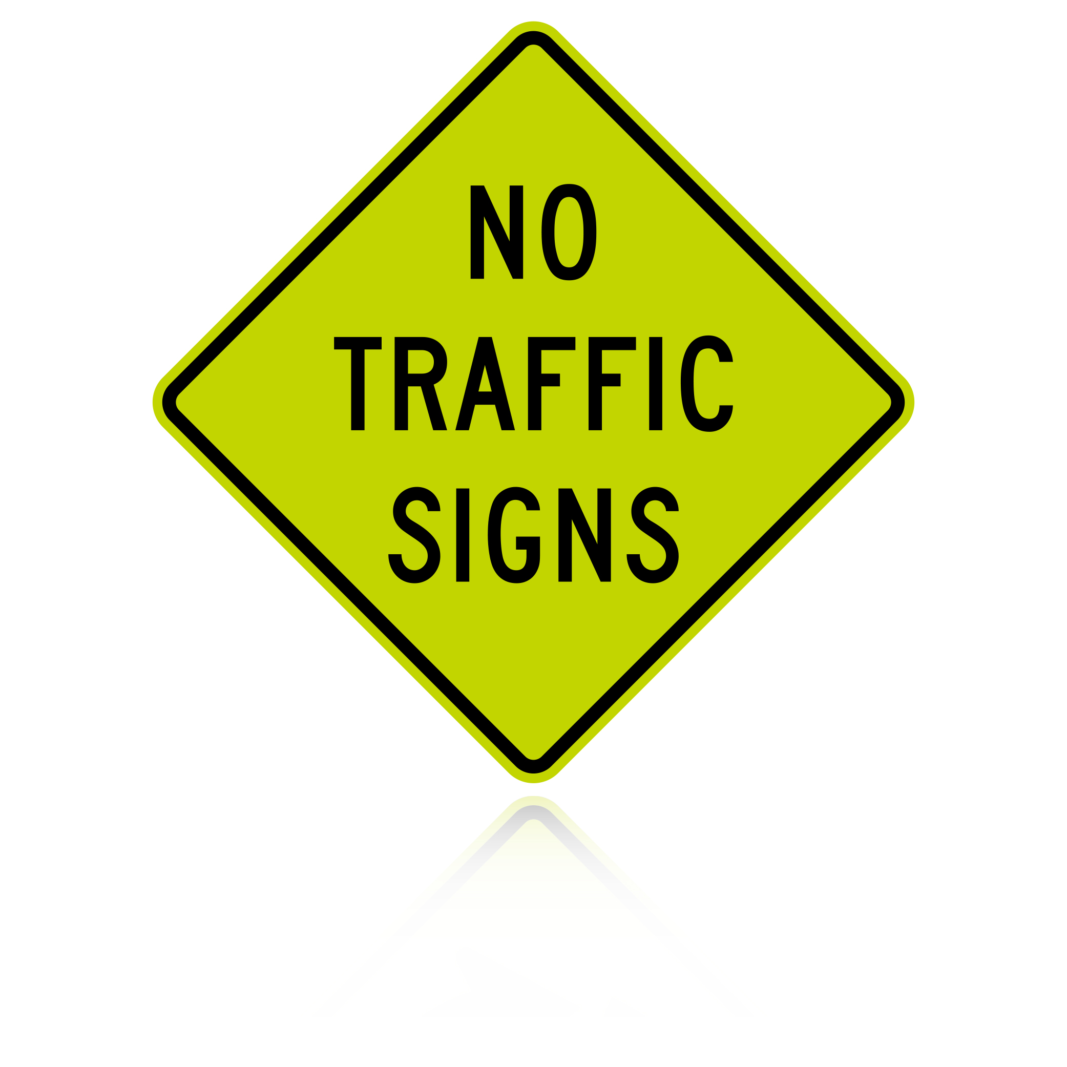 No Traffic Signs Warning Sign - MUTCD W18-1