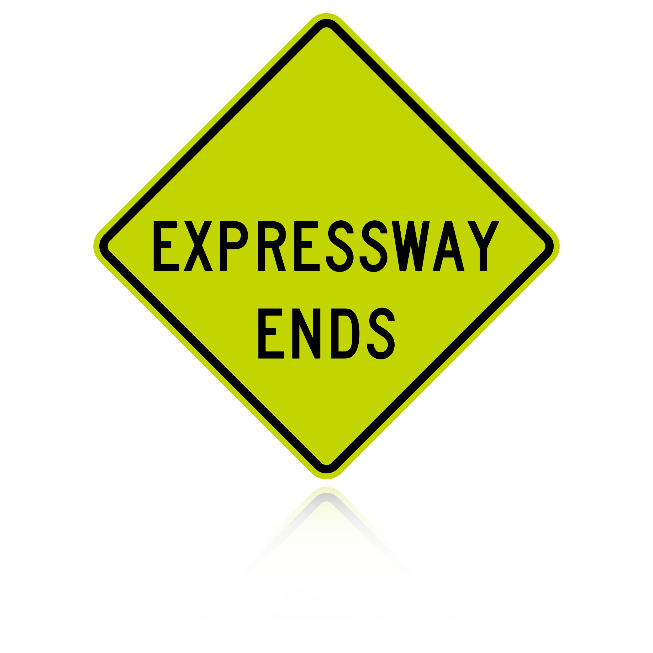 MUTCD W19-4 Expressway Ends Warning Traffic Sign