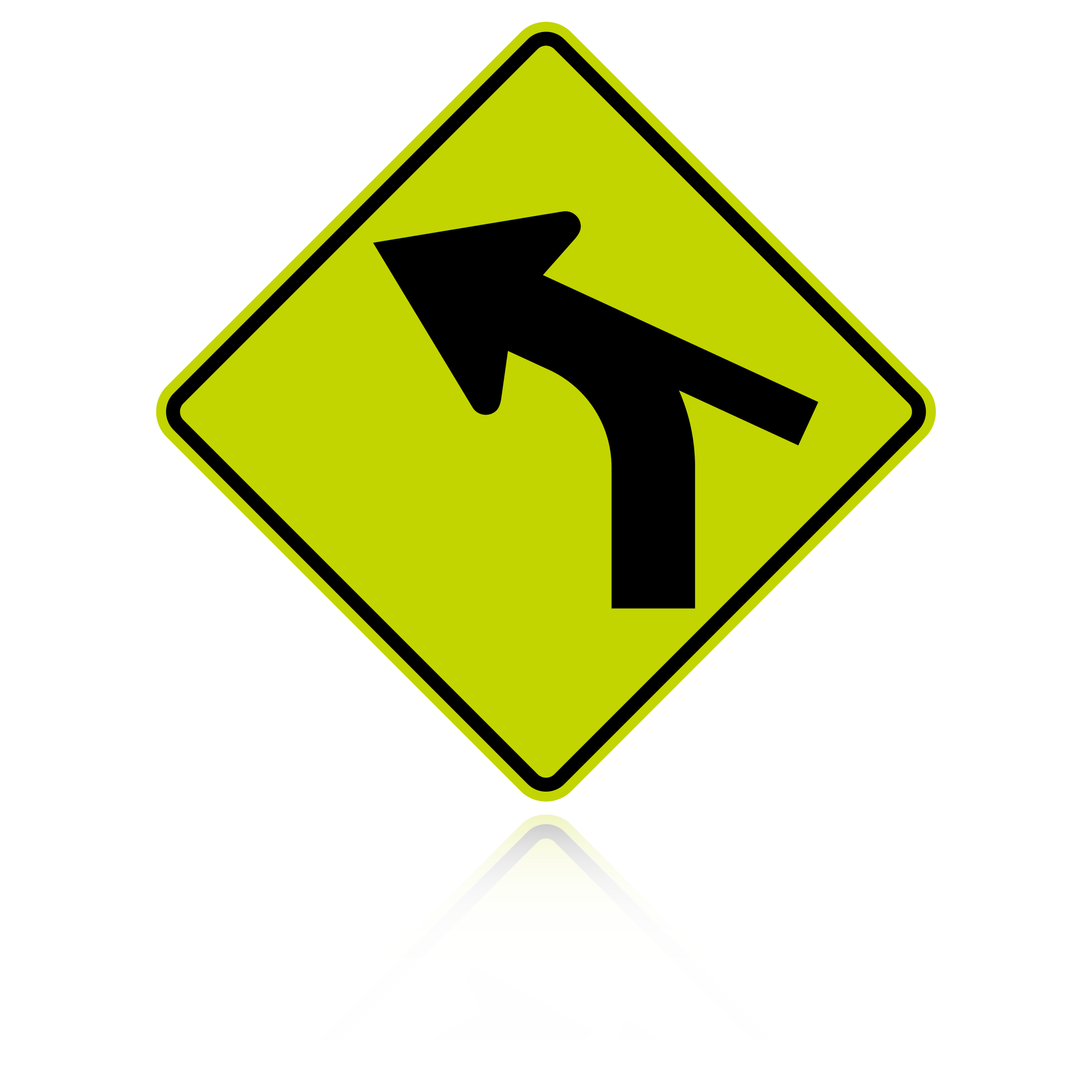 Left Combination Curve/Cross Road Sign W1-10C