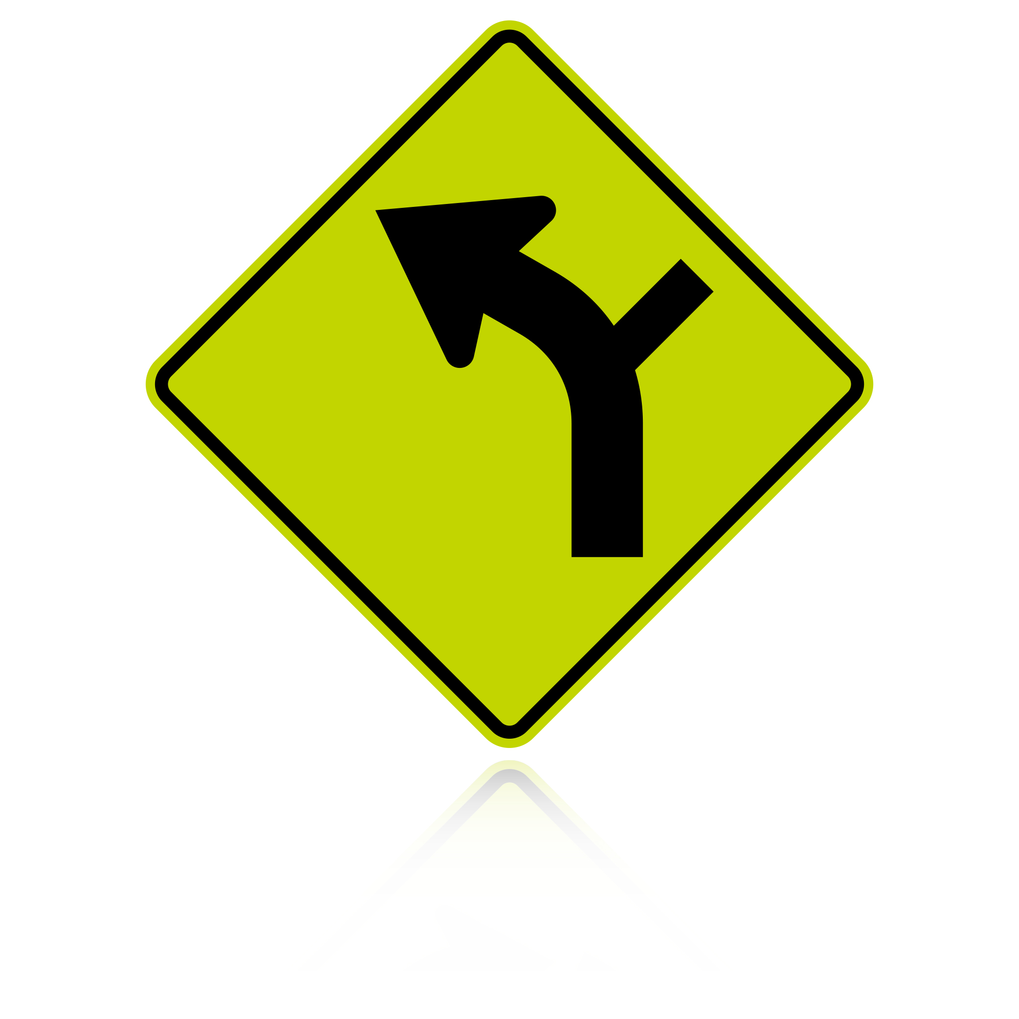 MUTCD W1-10L Left Combination Curve/Side Road Traffic Sign