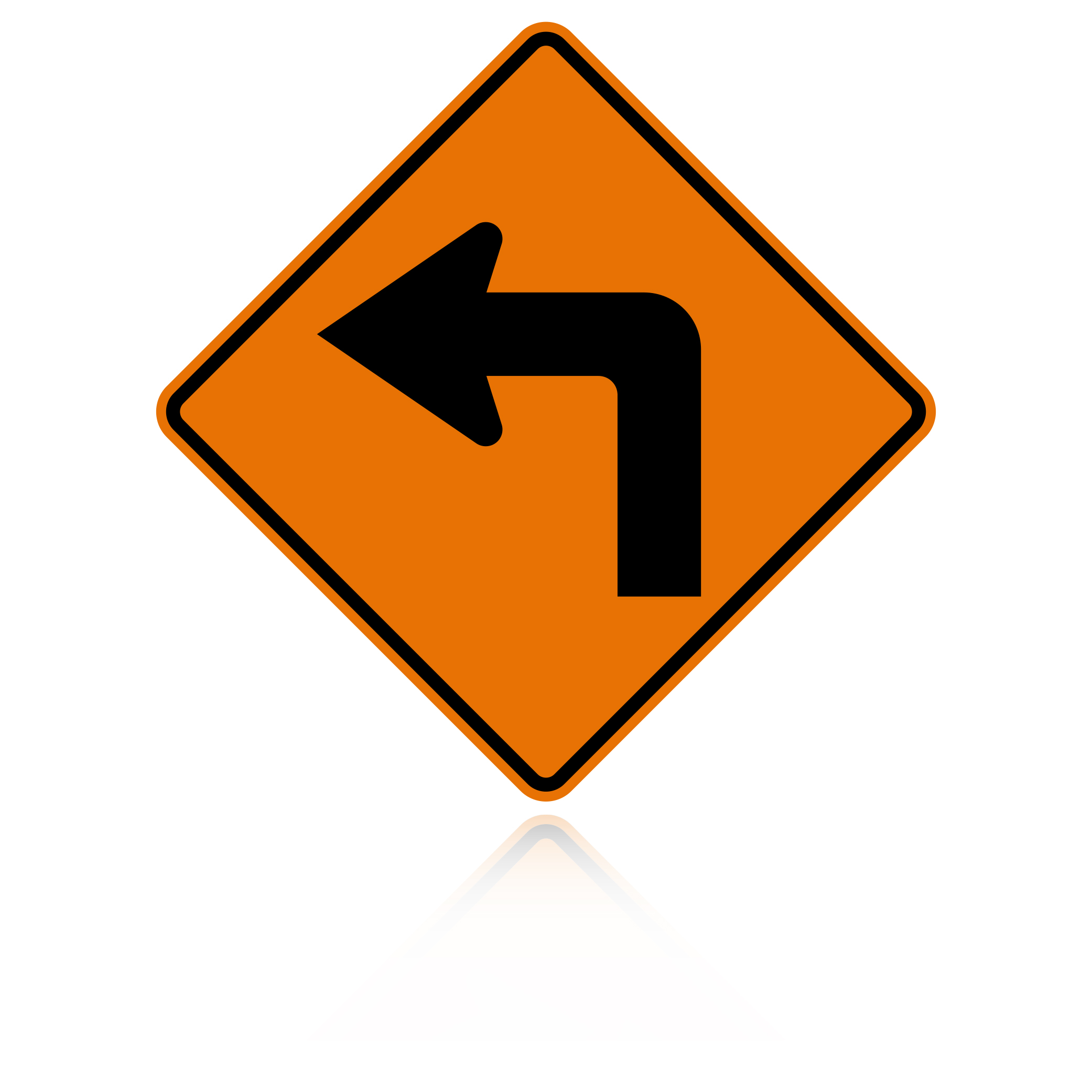 MUTCD W1-1L Turn Left Traffic Sign