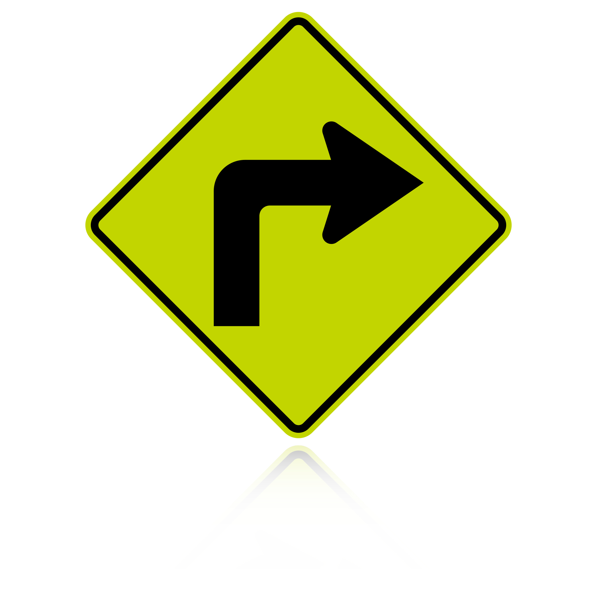MUTCD W1-1R Turn Right Traffic Sign