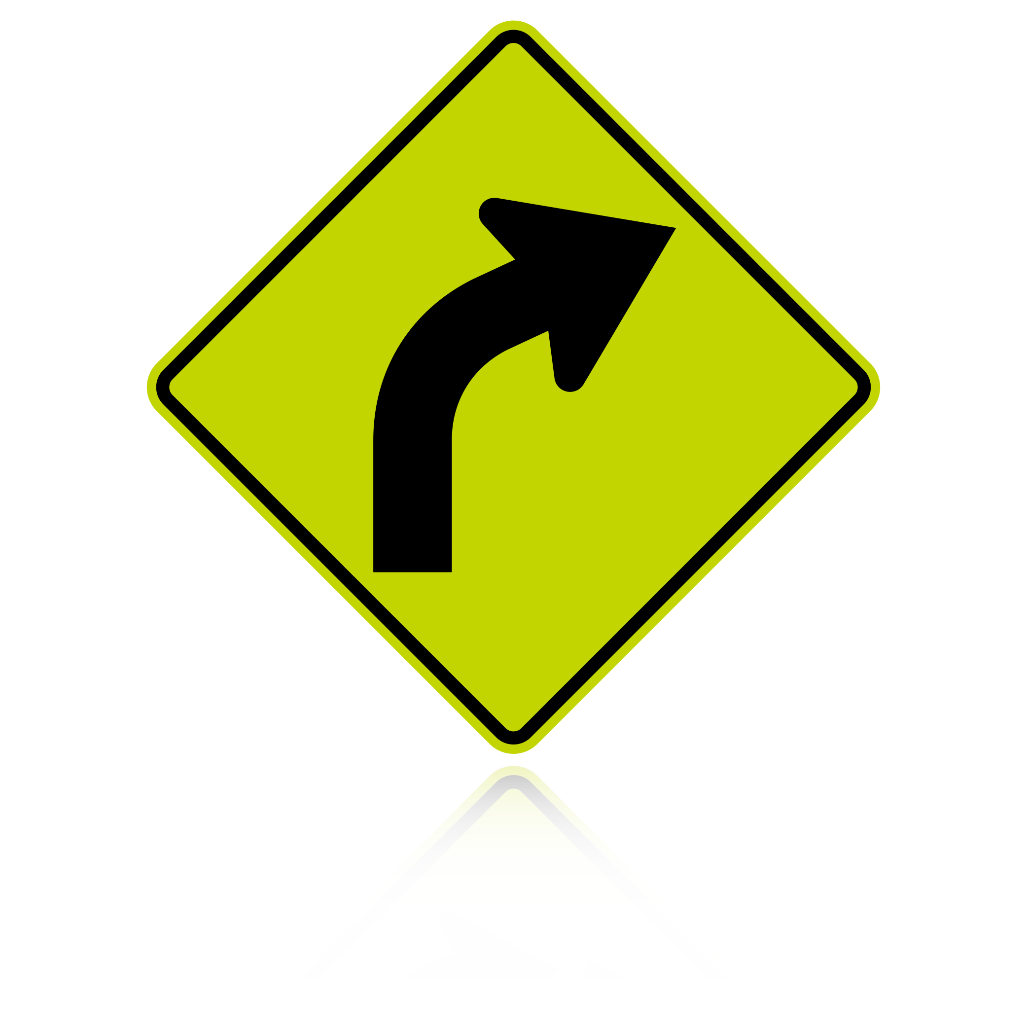 MUTCD W1-2R Curve Right Traffic Warning Sign