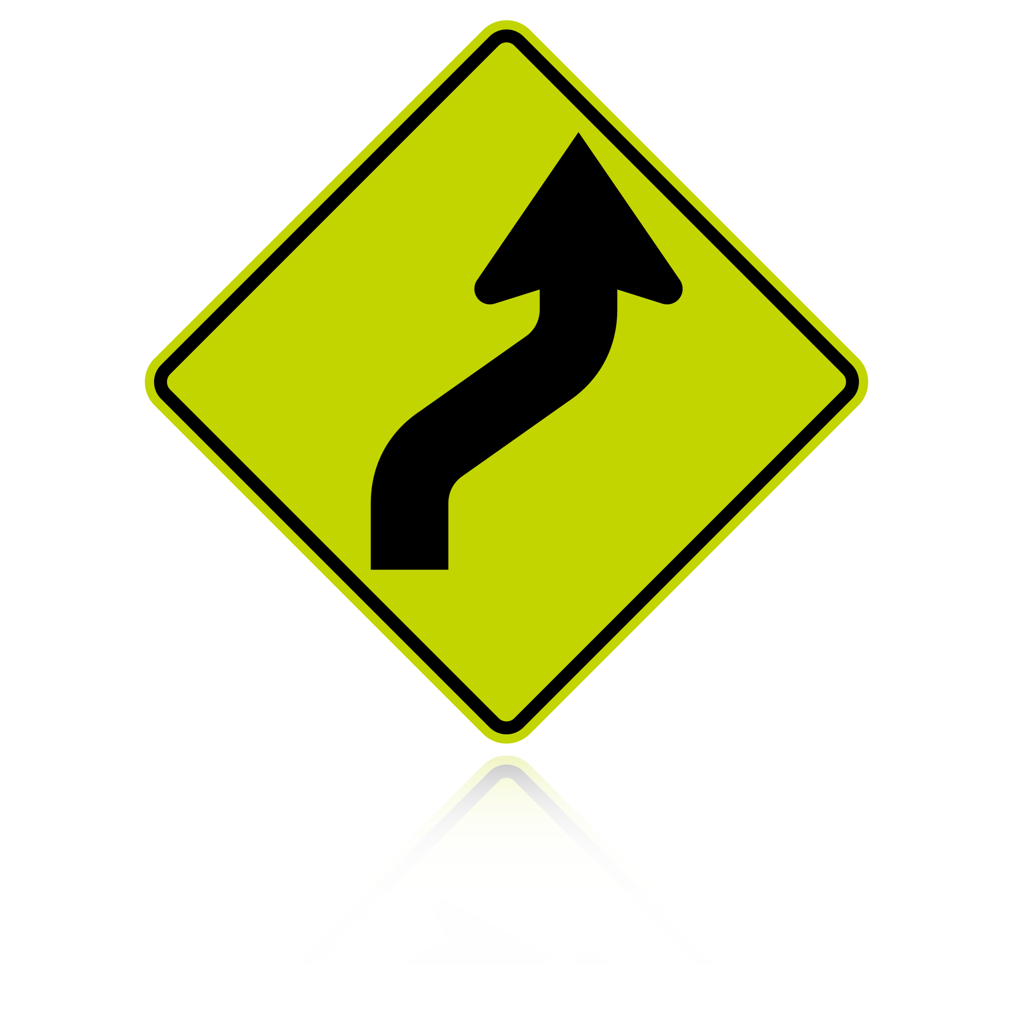MUTCD W1-4R Reverse Curve Right Traffic Sign