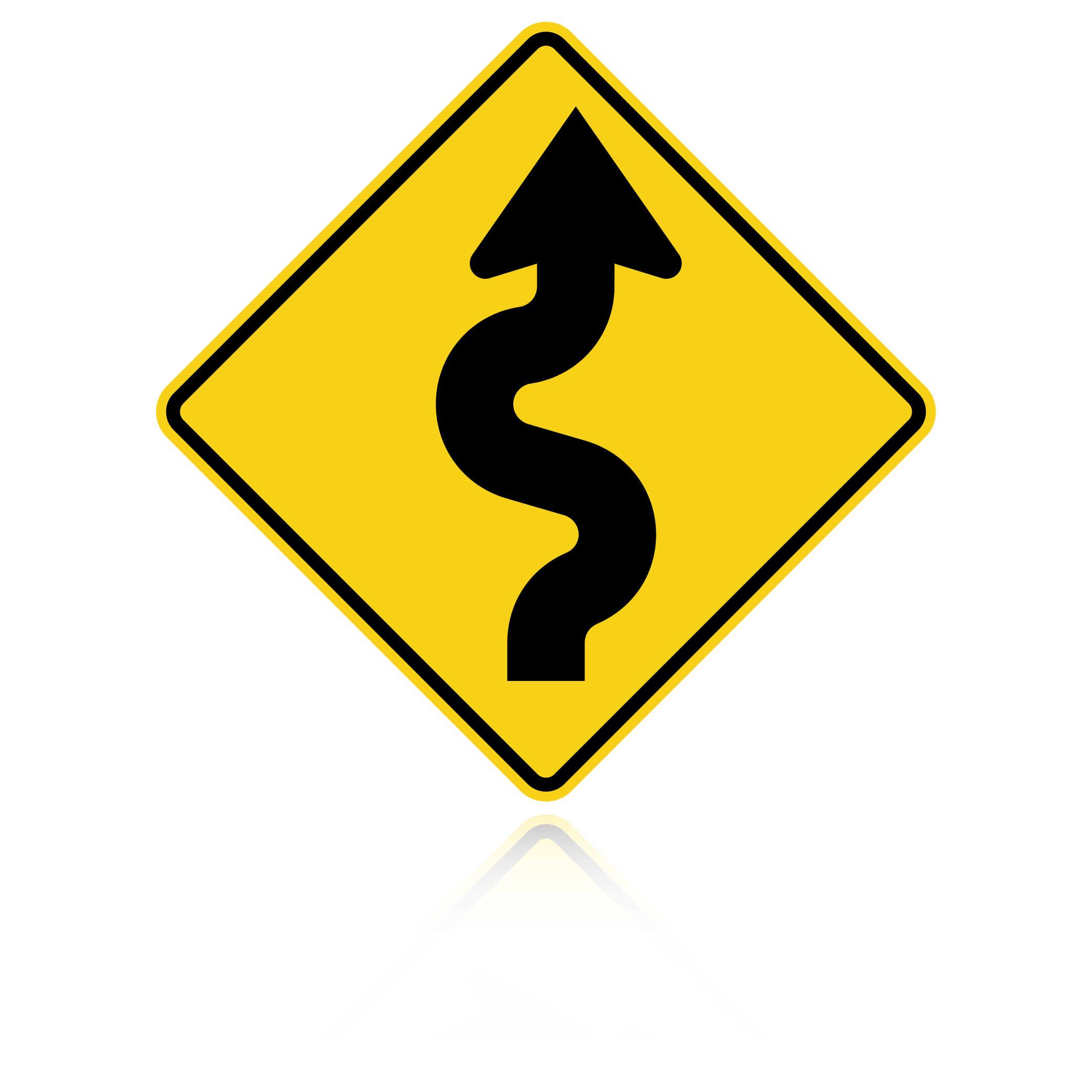 MUTCD W1-5R Right Winding Road Traffic Warning Sign