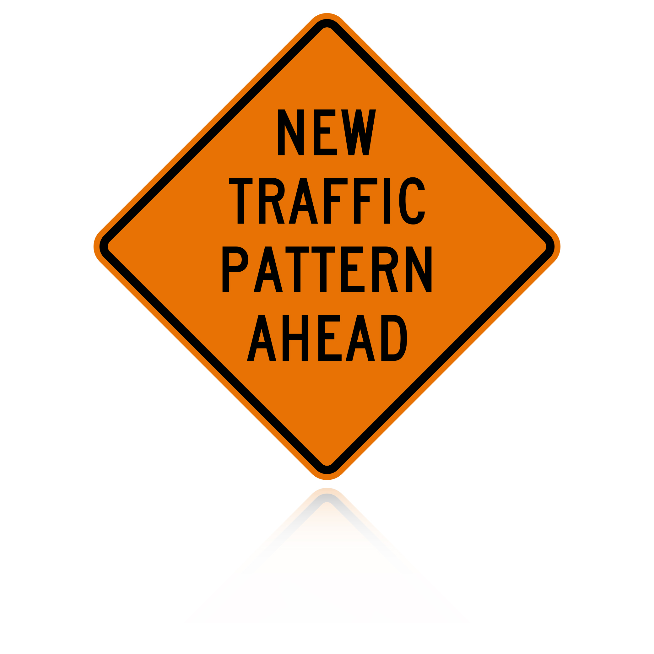 MUTCD W23-2 New Traffic Pattern Ahead Traffic Warning Sign