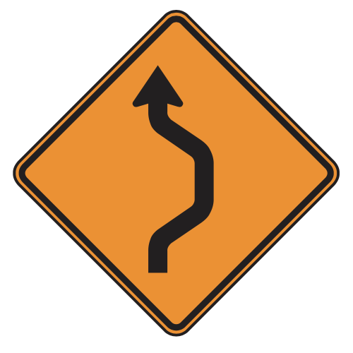 MUTCD W24-1 Double Reverse Curve Traffic Control Sign