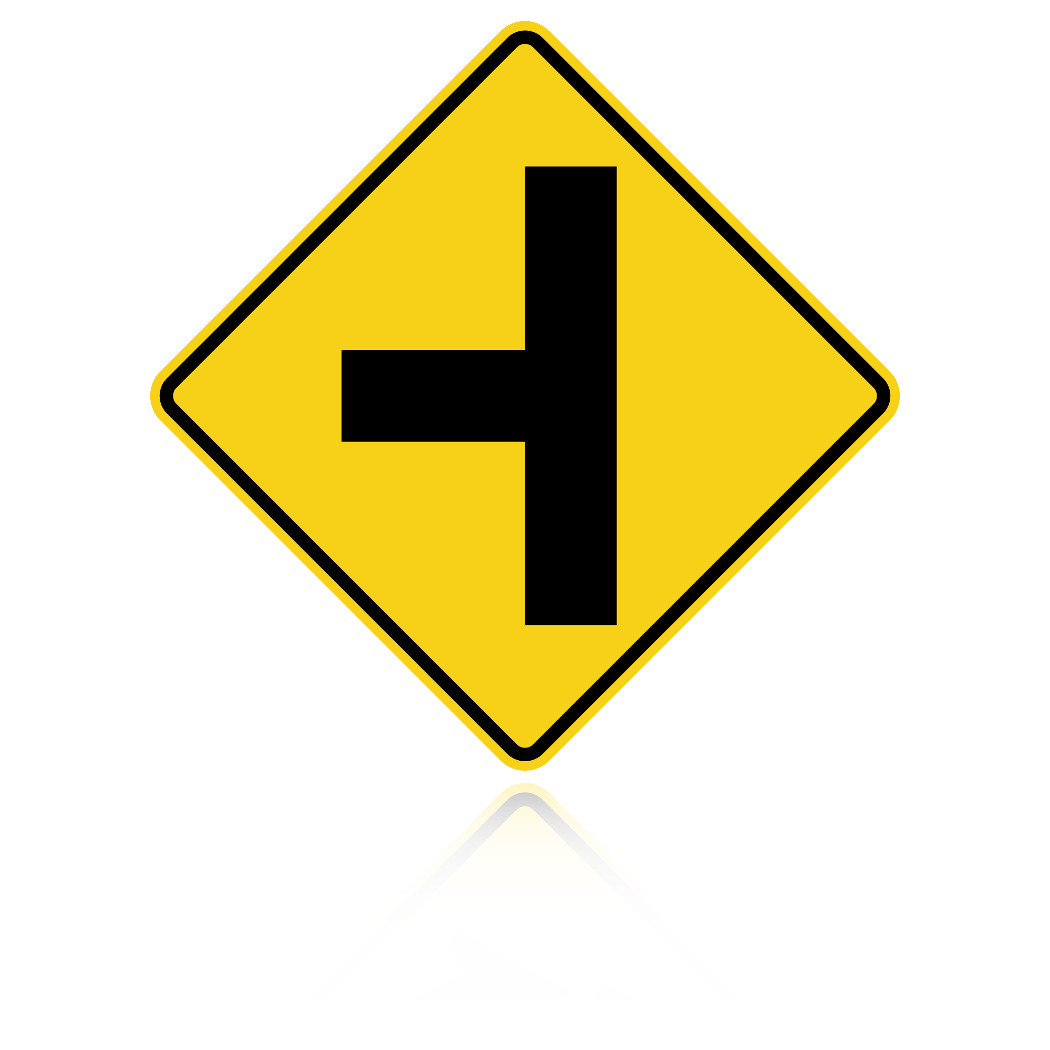 MUTCD W2-2L Side Road Intersection Left Traffic Sign