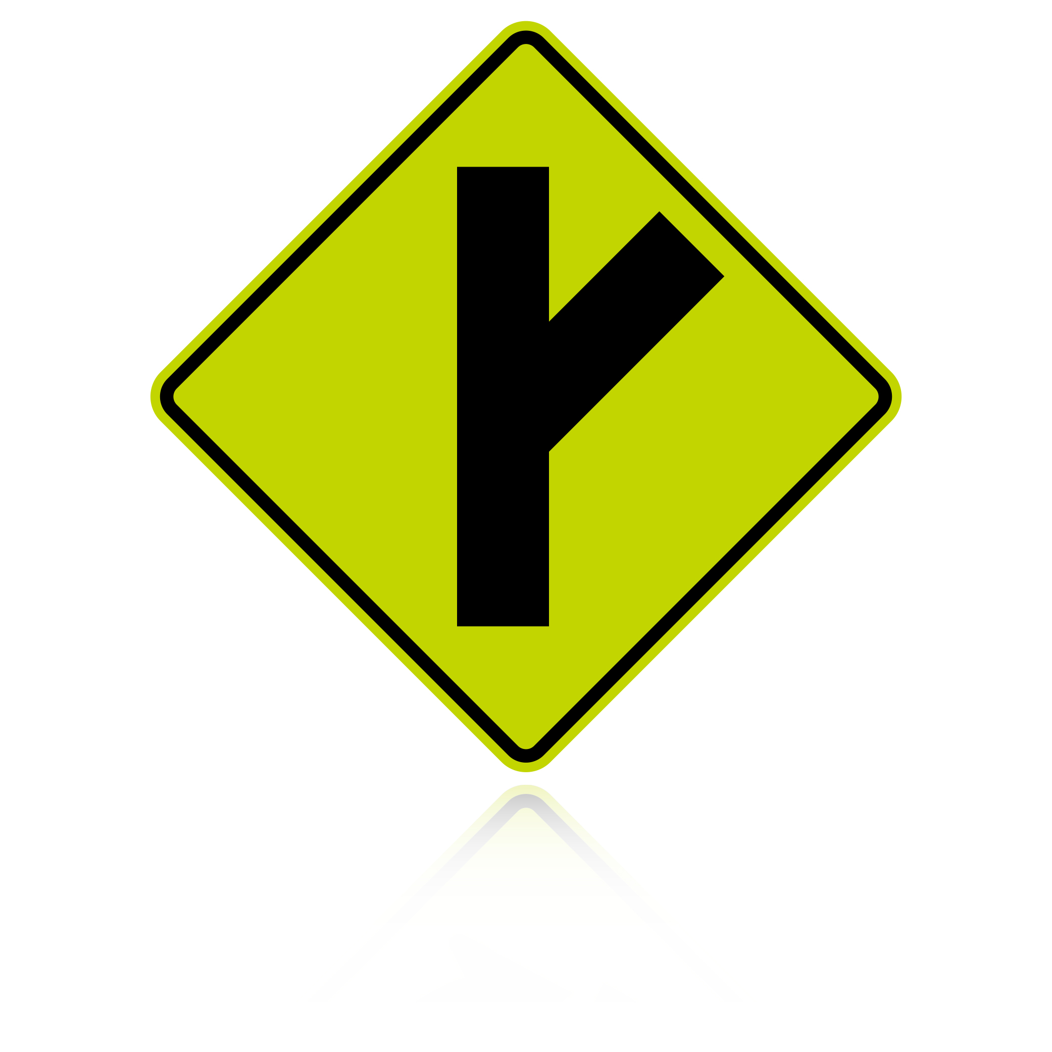 MUTCD W2-3R Right Diagonal Side Road Intersection Sign