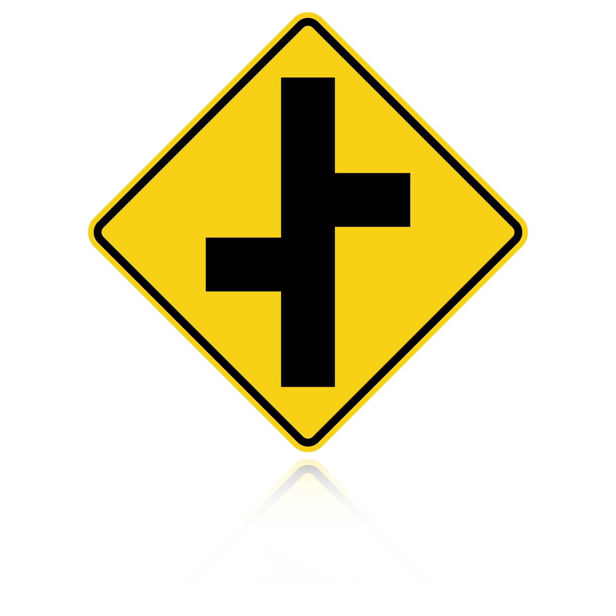 MUTCD W2-7 Offset Side Road Intersection Traffic Sign