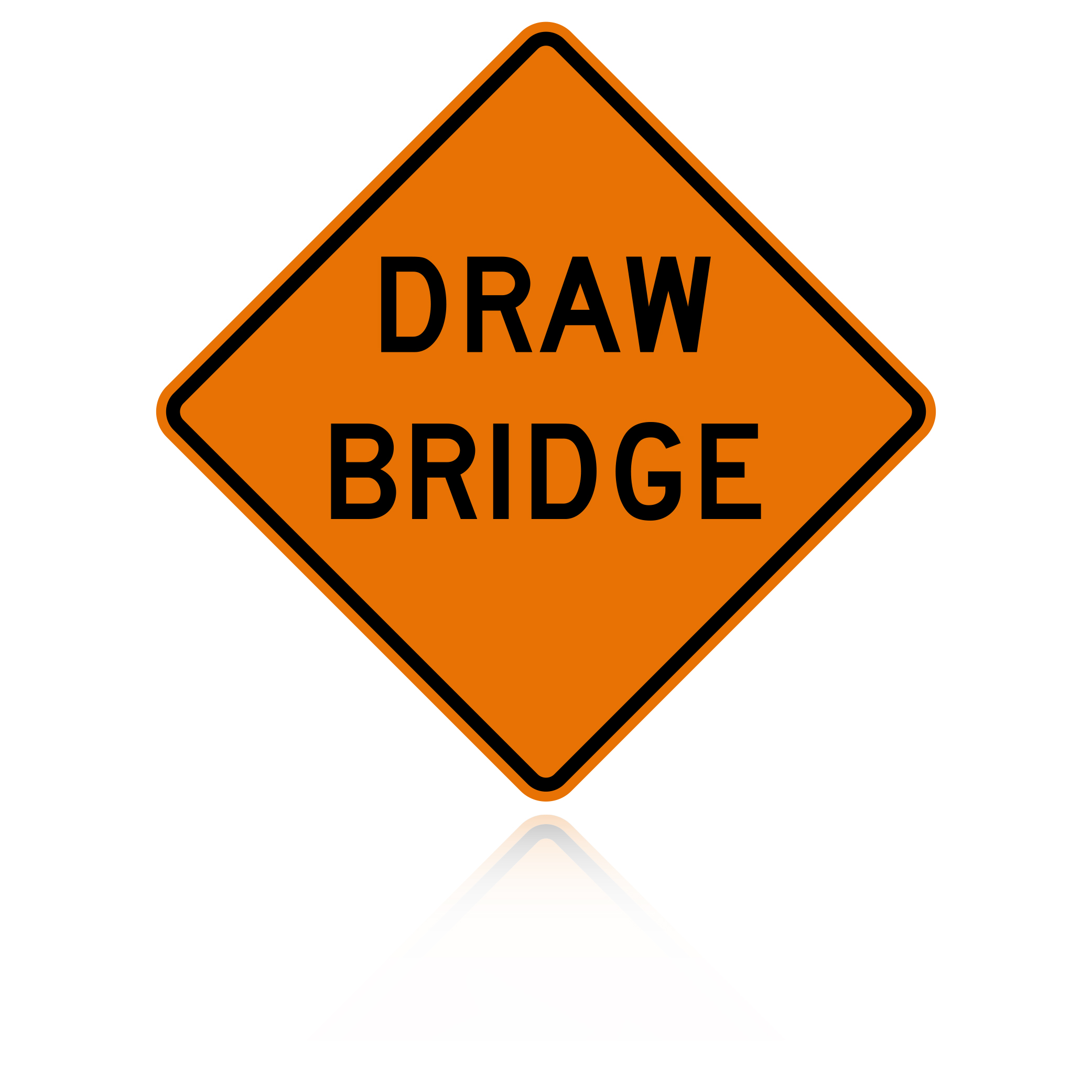 W3-6 Draw Bridge Sign - MUTCD Reflective Traffic Warning