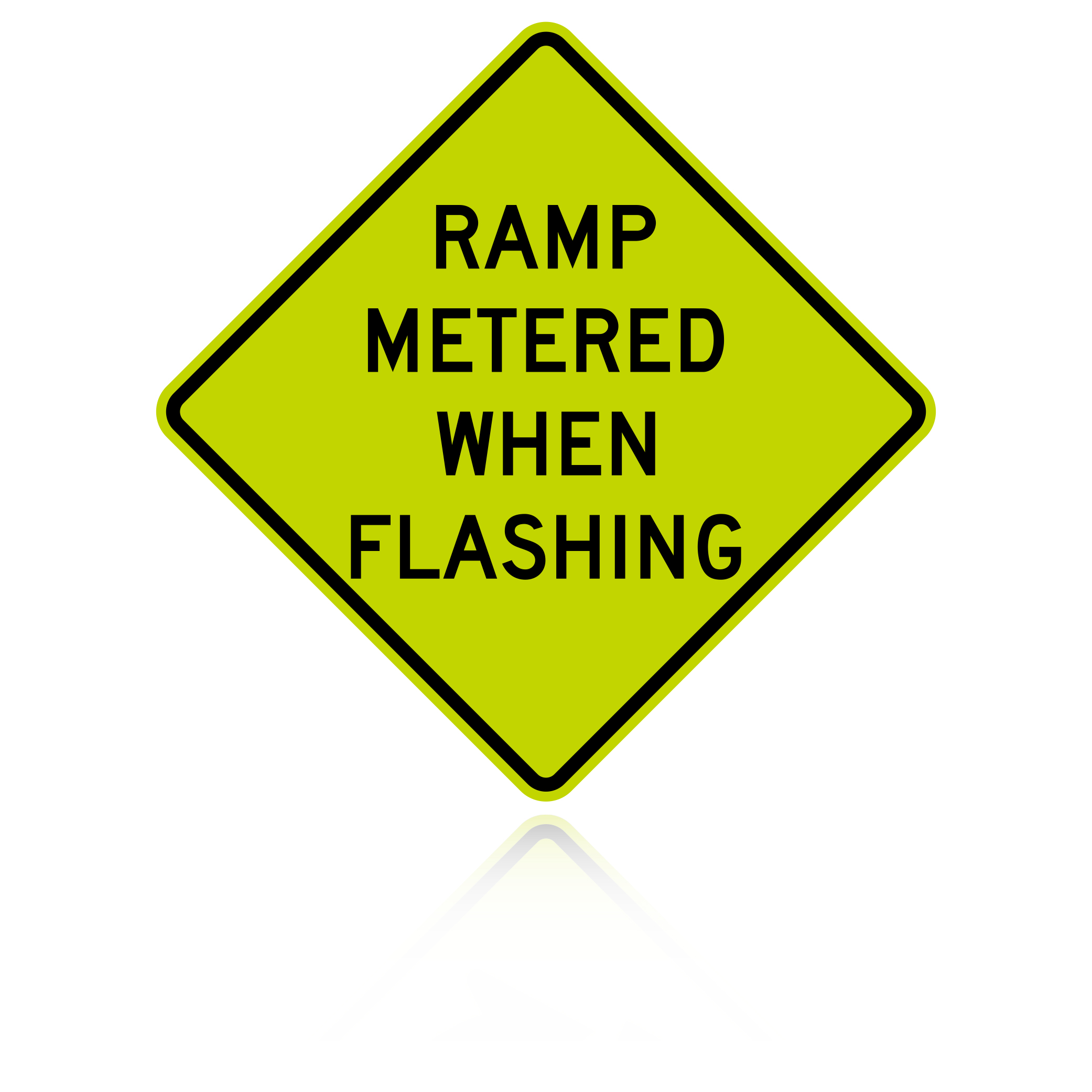 MUTCD W3-8 Ramp Metered When Flashing Warning Sign