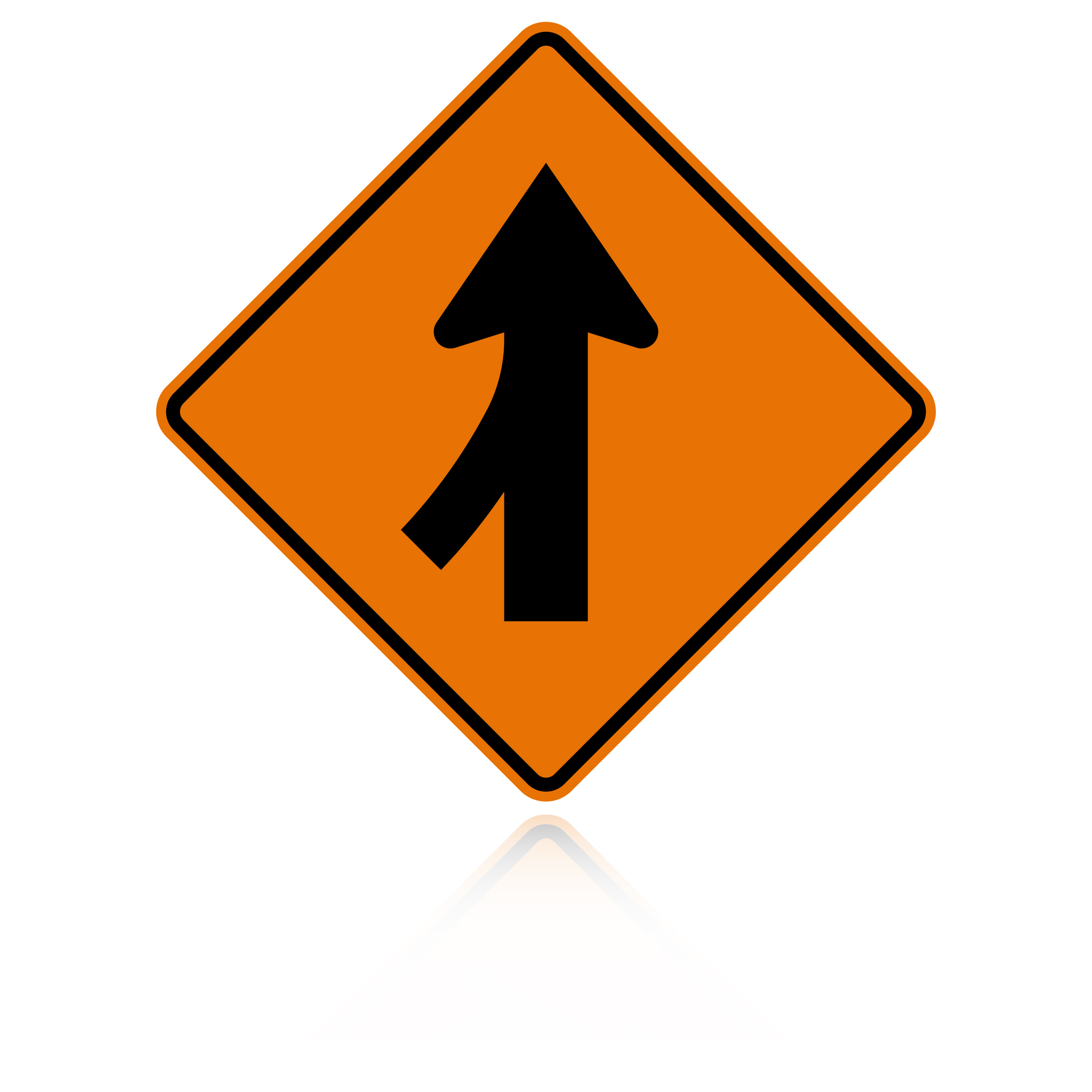 MUTCD W4-1L Merge Left Traffic Sign - Reflective Options