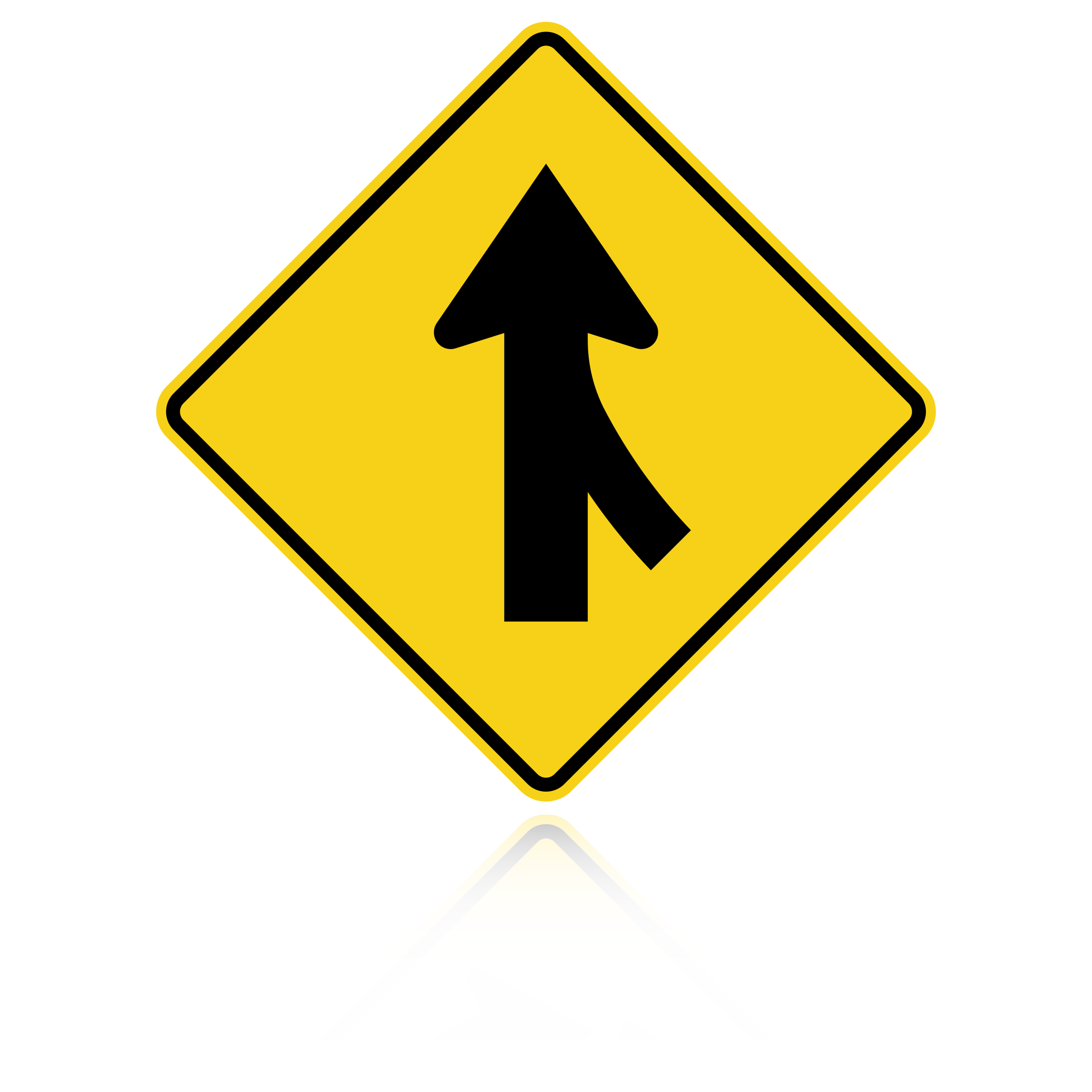 MUTCD W4-1R Merge Right Traffic Sign