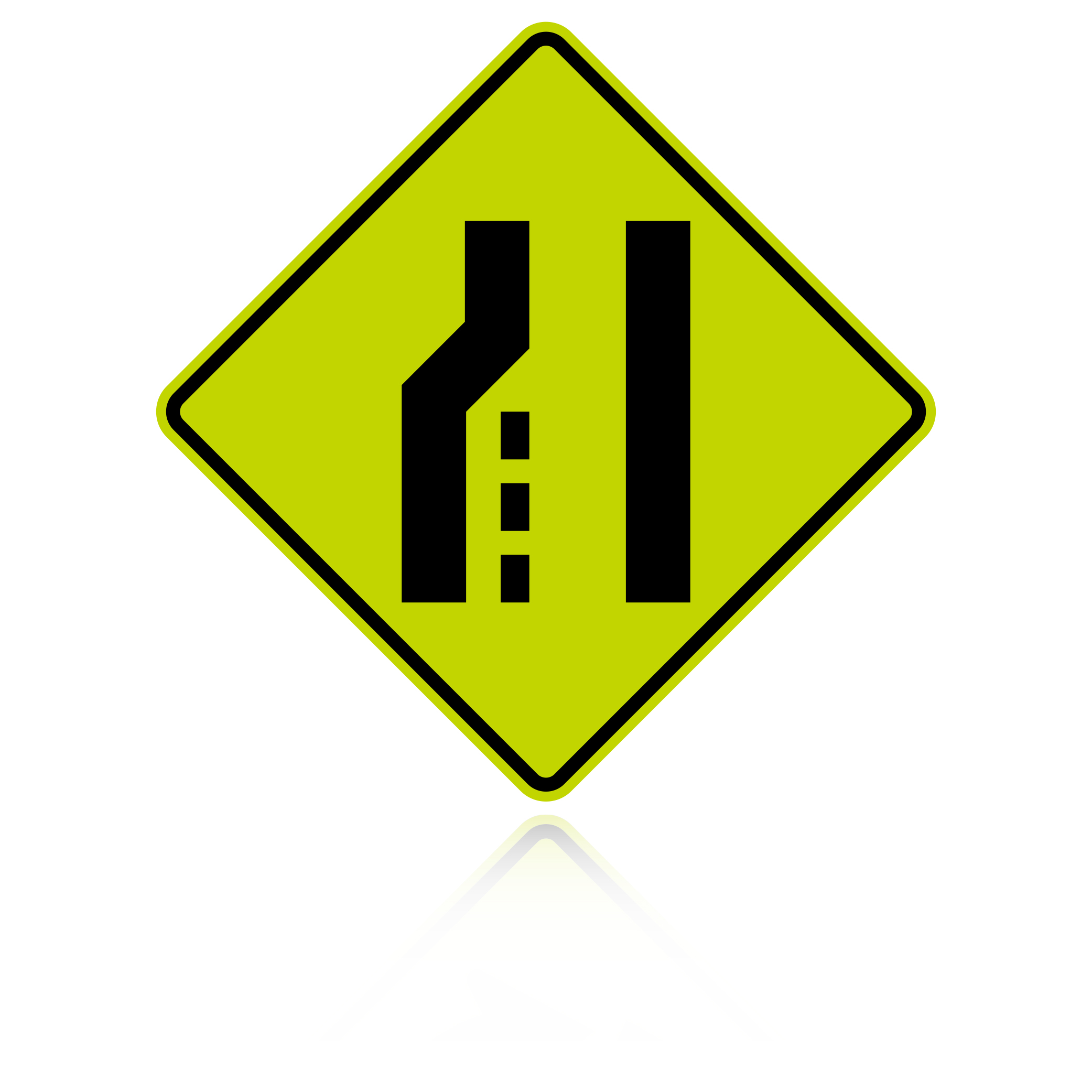 Left Lane Ends Sign W4-2L - MUTCD Compliant Road Sign
