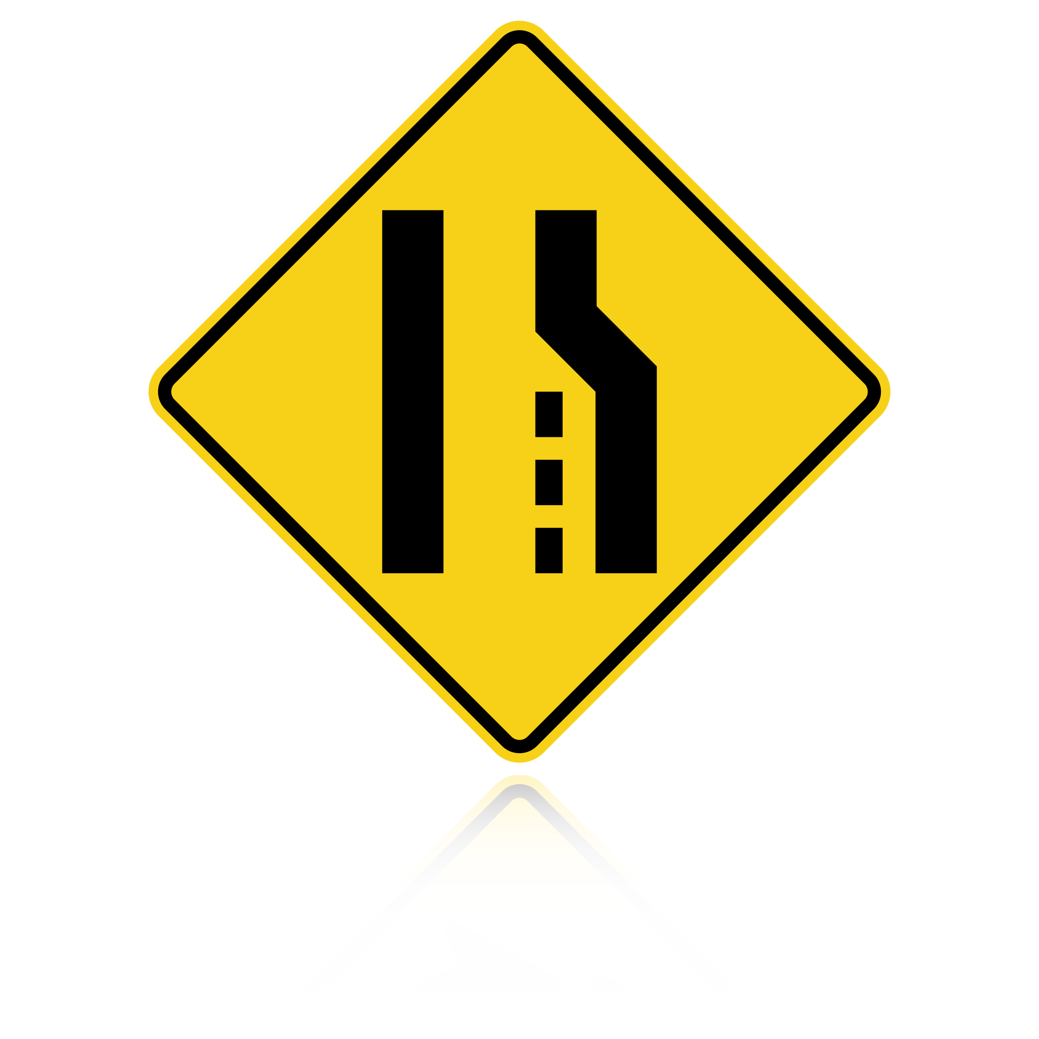 Right Lane Ends Sign - MUTCD W4-2R Road Traffic Sign