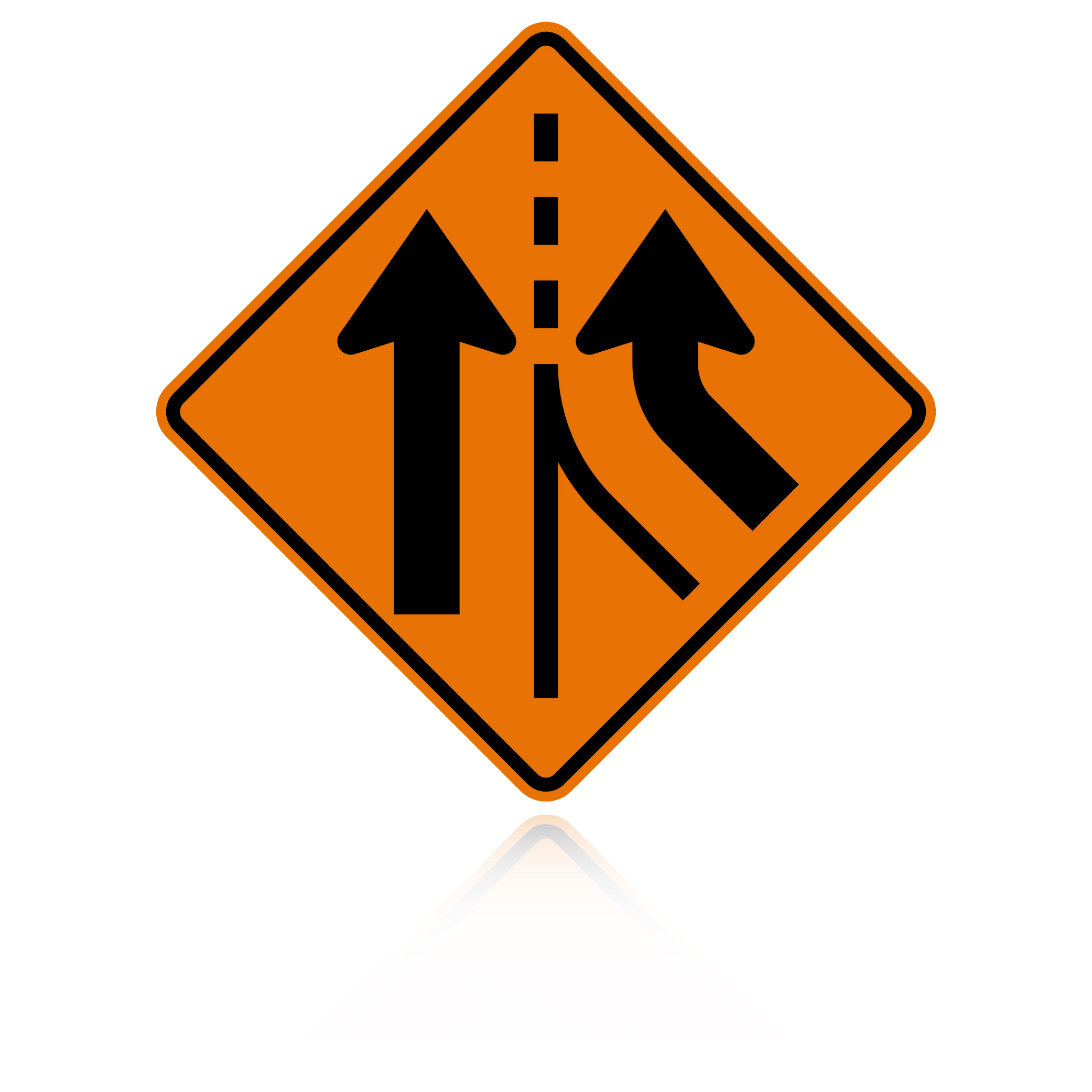 MUTCD W4-3R Added Lane Right Traffic Safety Sign