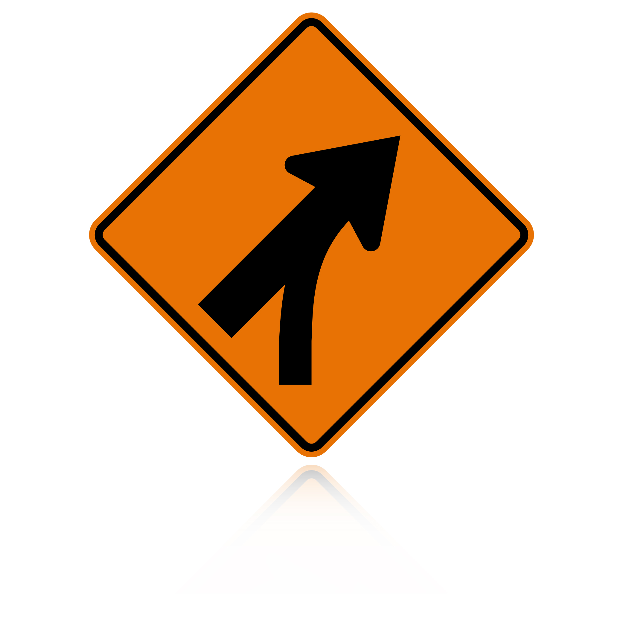 MUTCD W4-5R Entering Roadway Merge Right Traffic Sign MUTCD W4-5R Entering Roadway Merge Right Traffic Sign