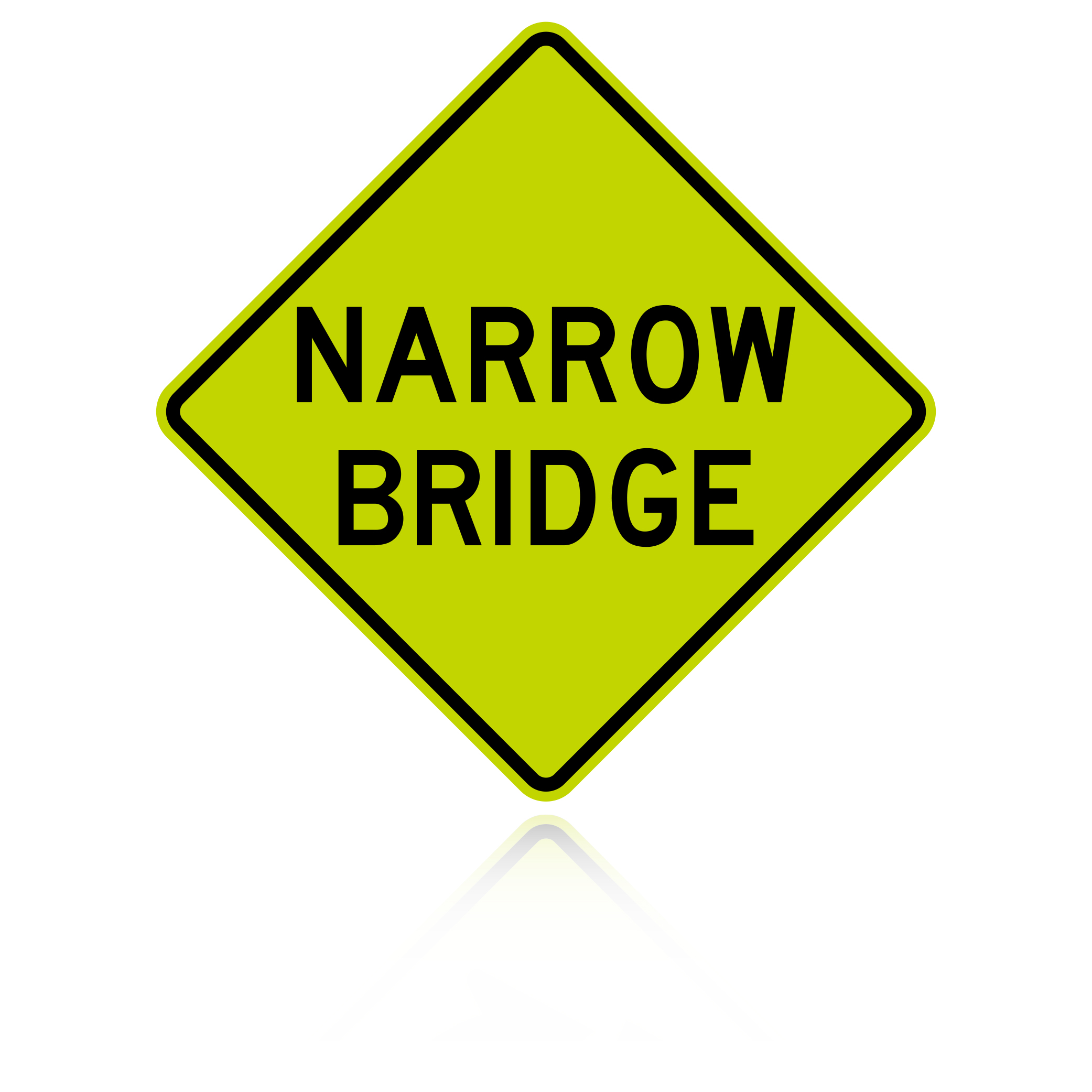Narrow Bridge Sign MUTCD W5-2