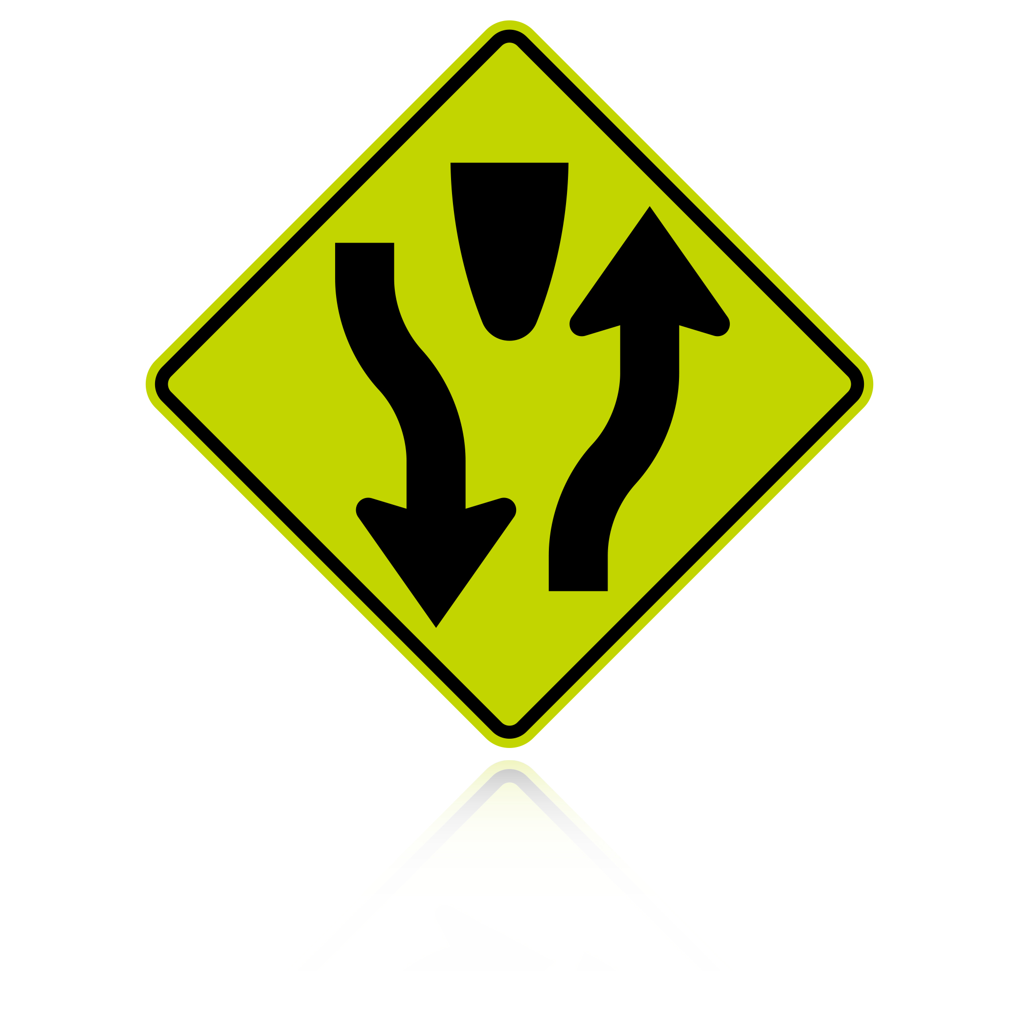 MUTCD W6-1 Divided Highway Traffic Control Sign