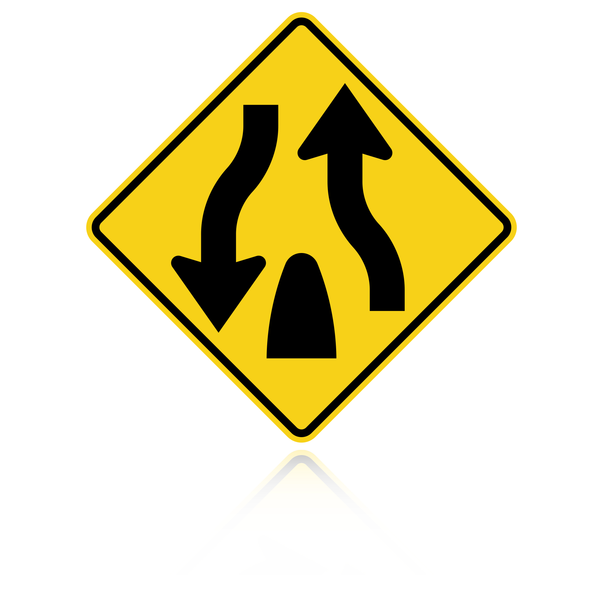 MUTCD W6-2 Divided Highway Traffic Control Sign