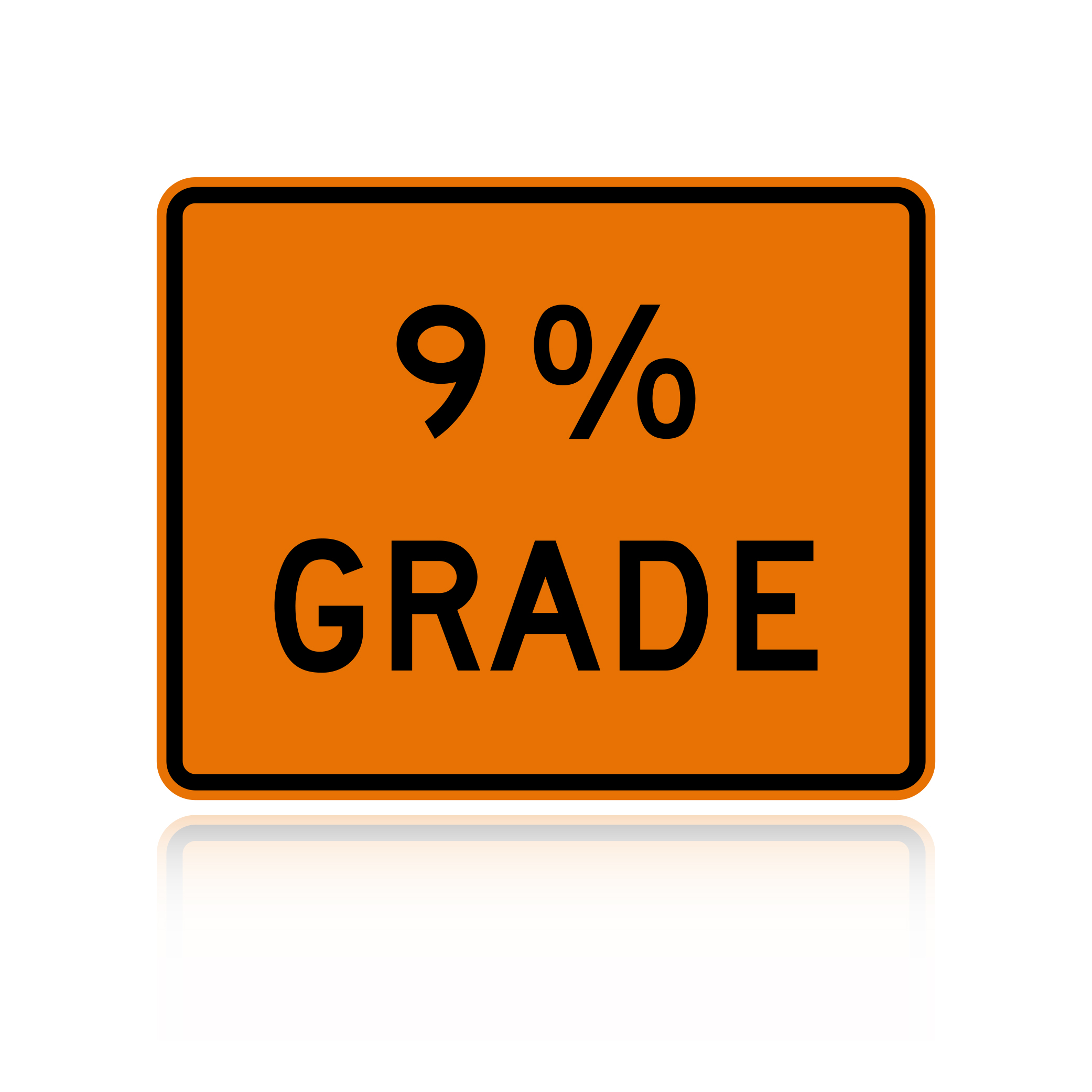 MUTCD W7-3P 9% Grade Sign - Road Traffic Safety