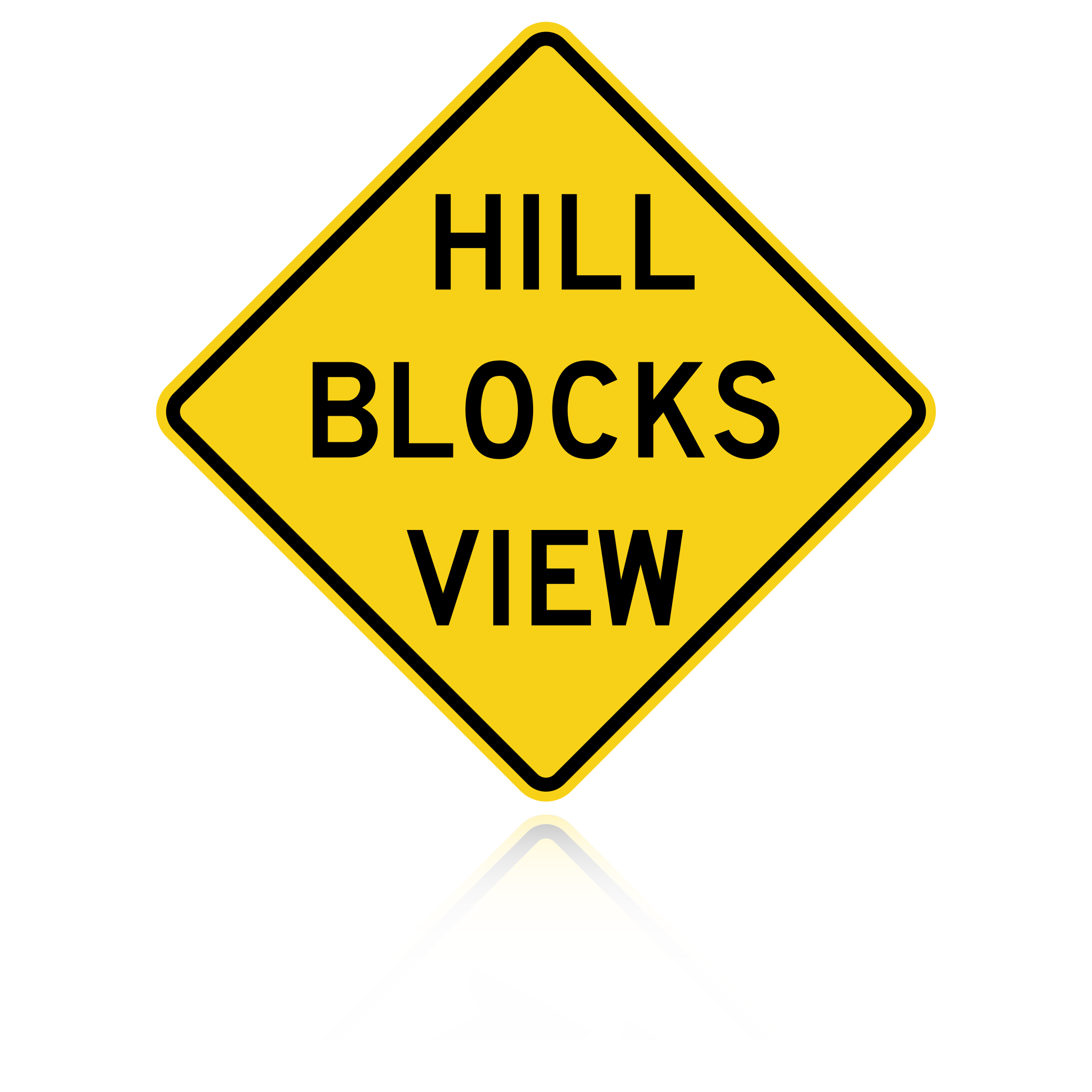MUTCD W7-6 Hill Blocks View Traffic Warning Sign