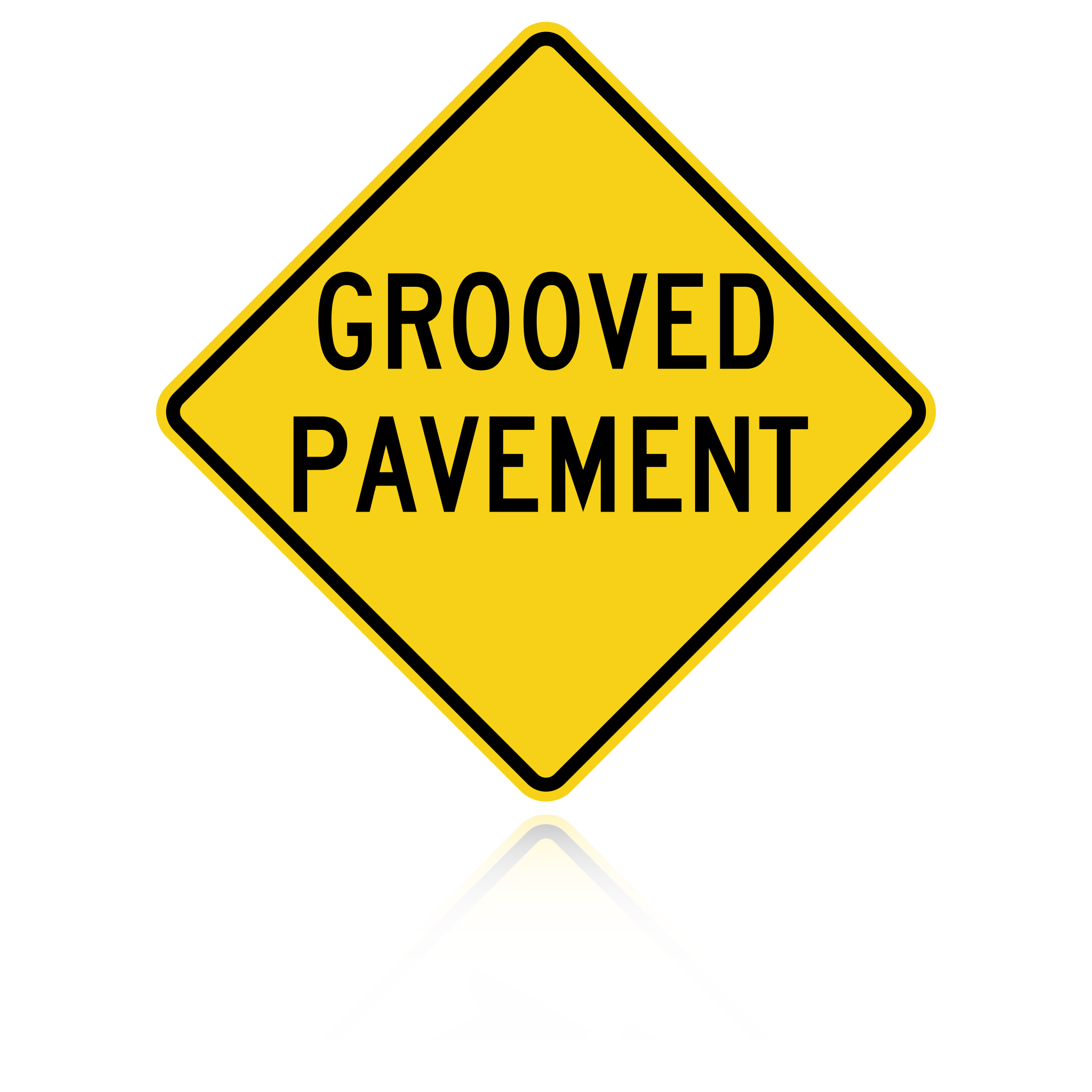 Grooved Pavement Warning Road Sign 30" - MUTCD W8-15
