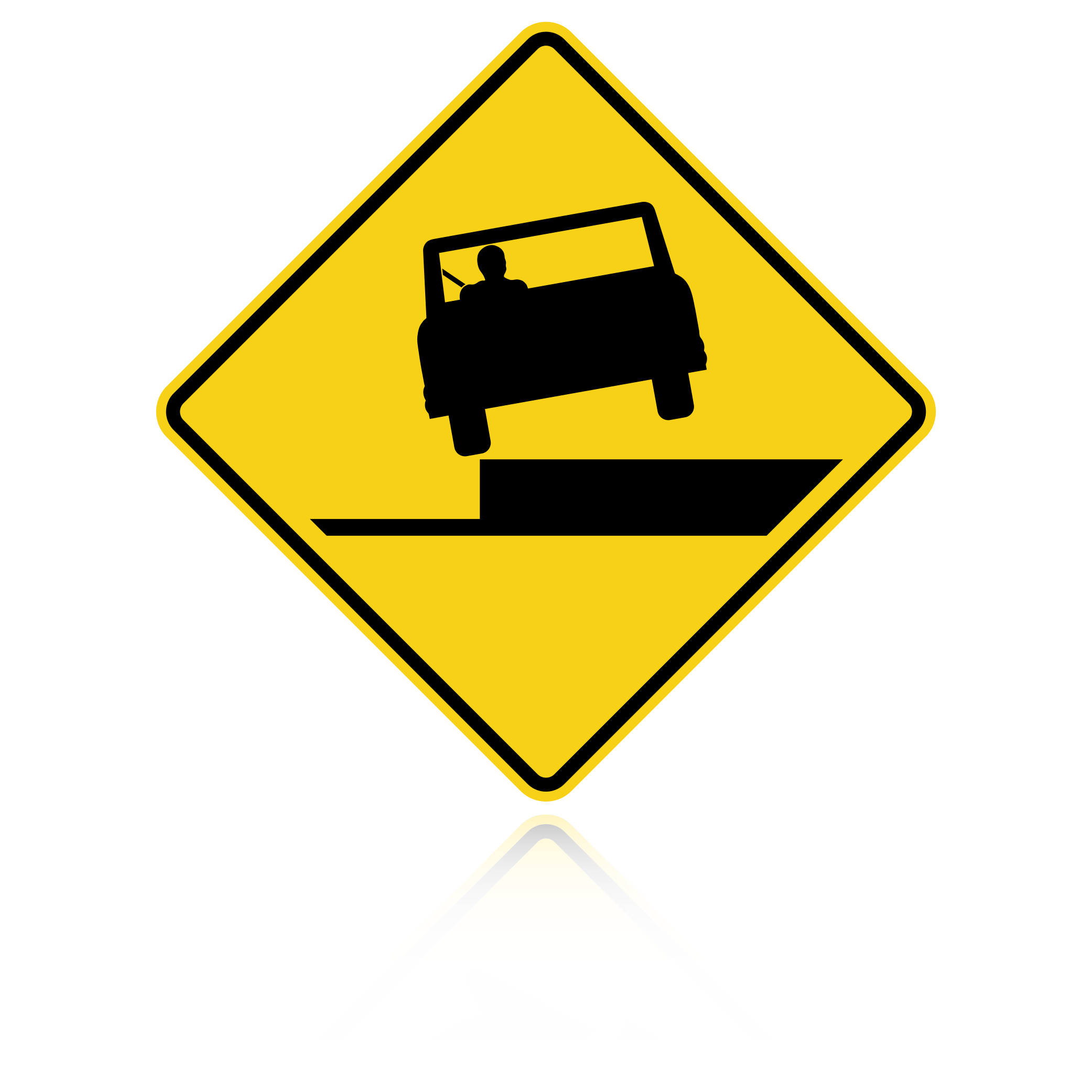 MUTCD W8-17L Left Shoulder Drop Off Warning Traffic Sign